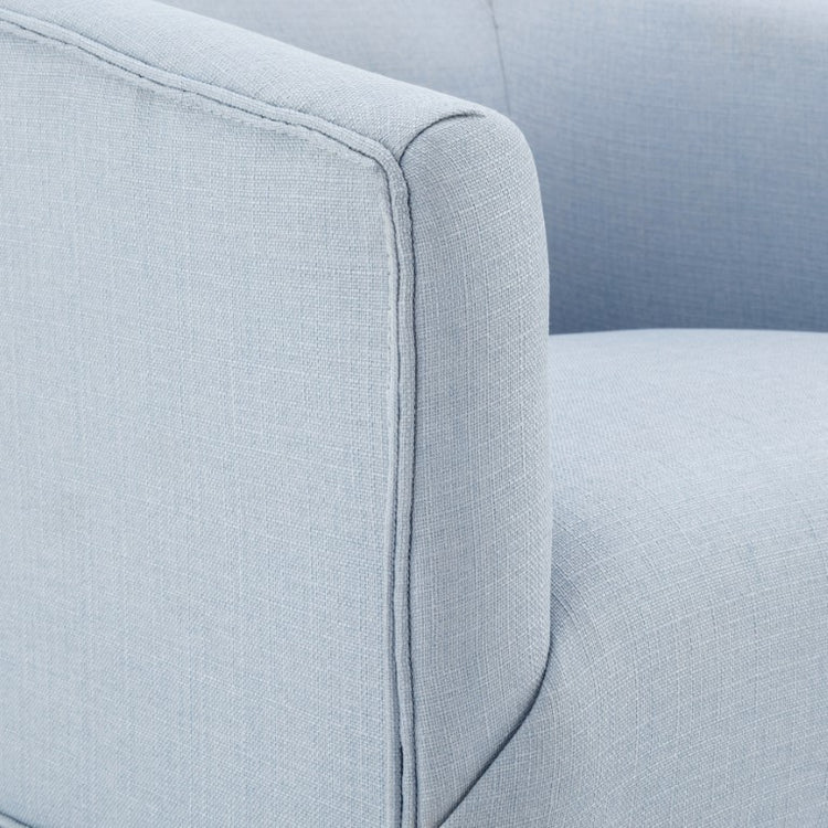 Elm Sky Blue Swivel Chair - Stylish Comfort with 360° Motion, Skirted