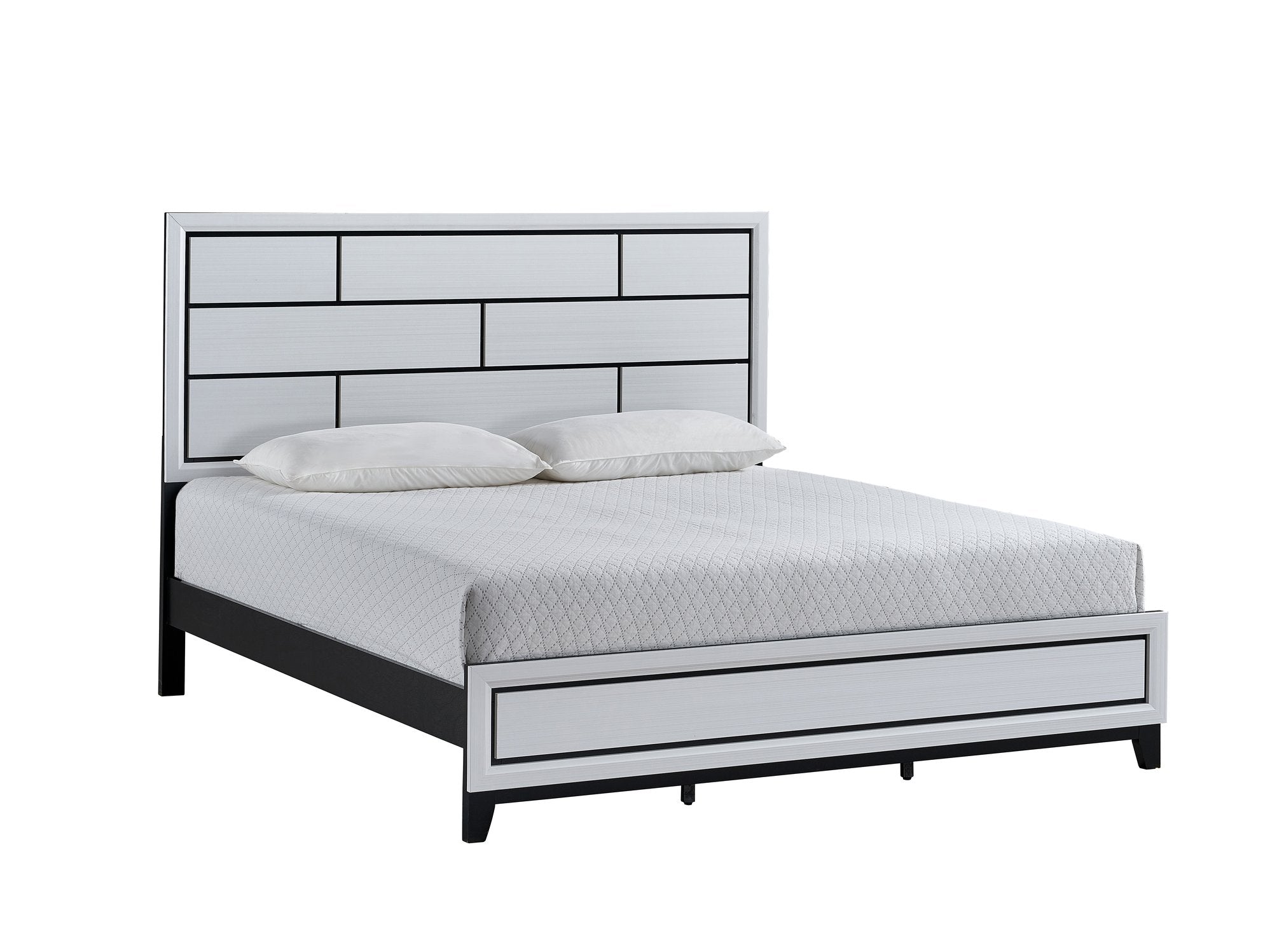 Glasgow King Bed In Crisp White – Contemporary Panel Design For Spacio