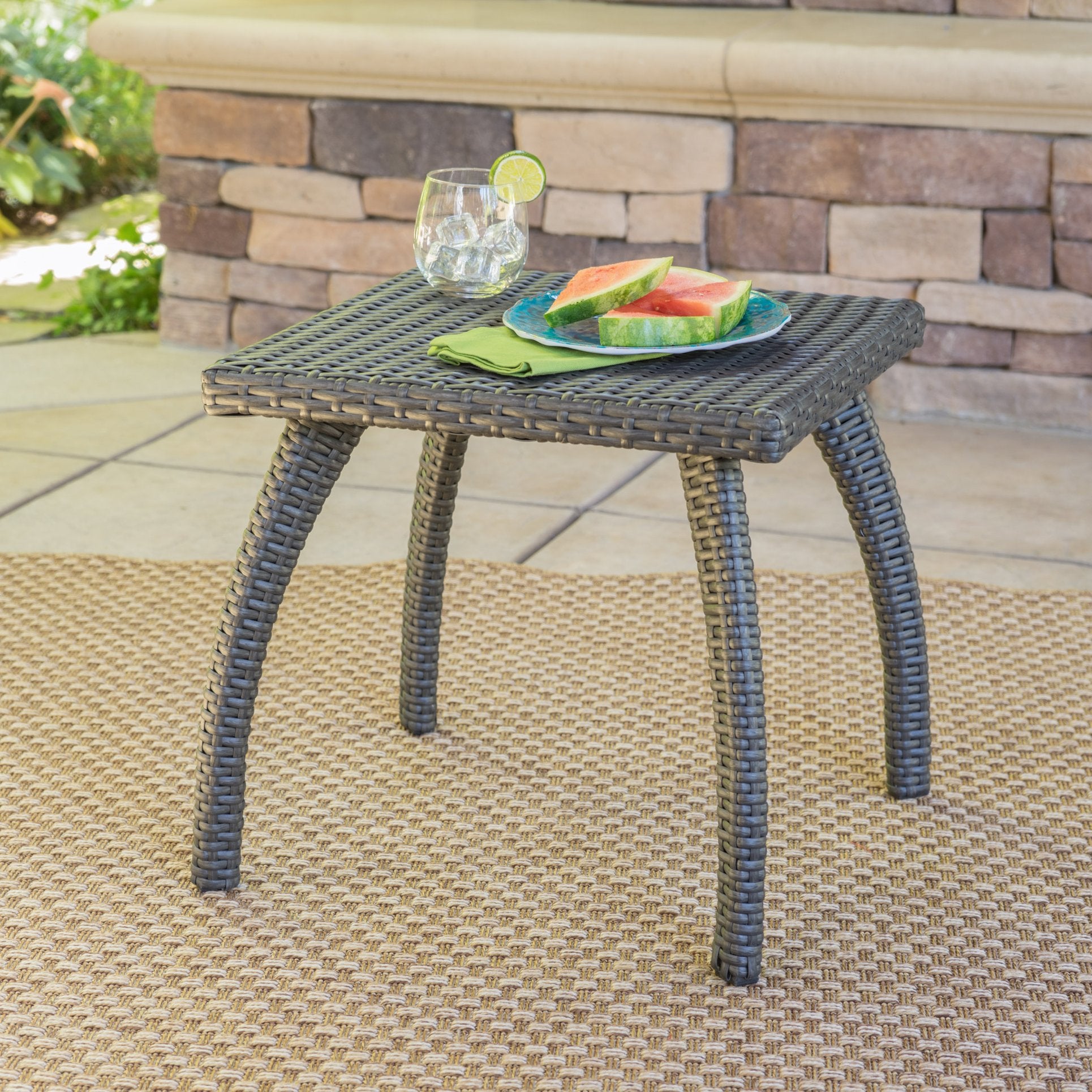 Christopher Knight Home® - Honolulu Rattan Side Table With Powder-Coat