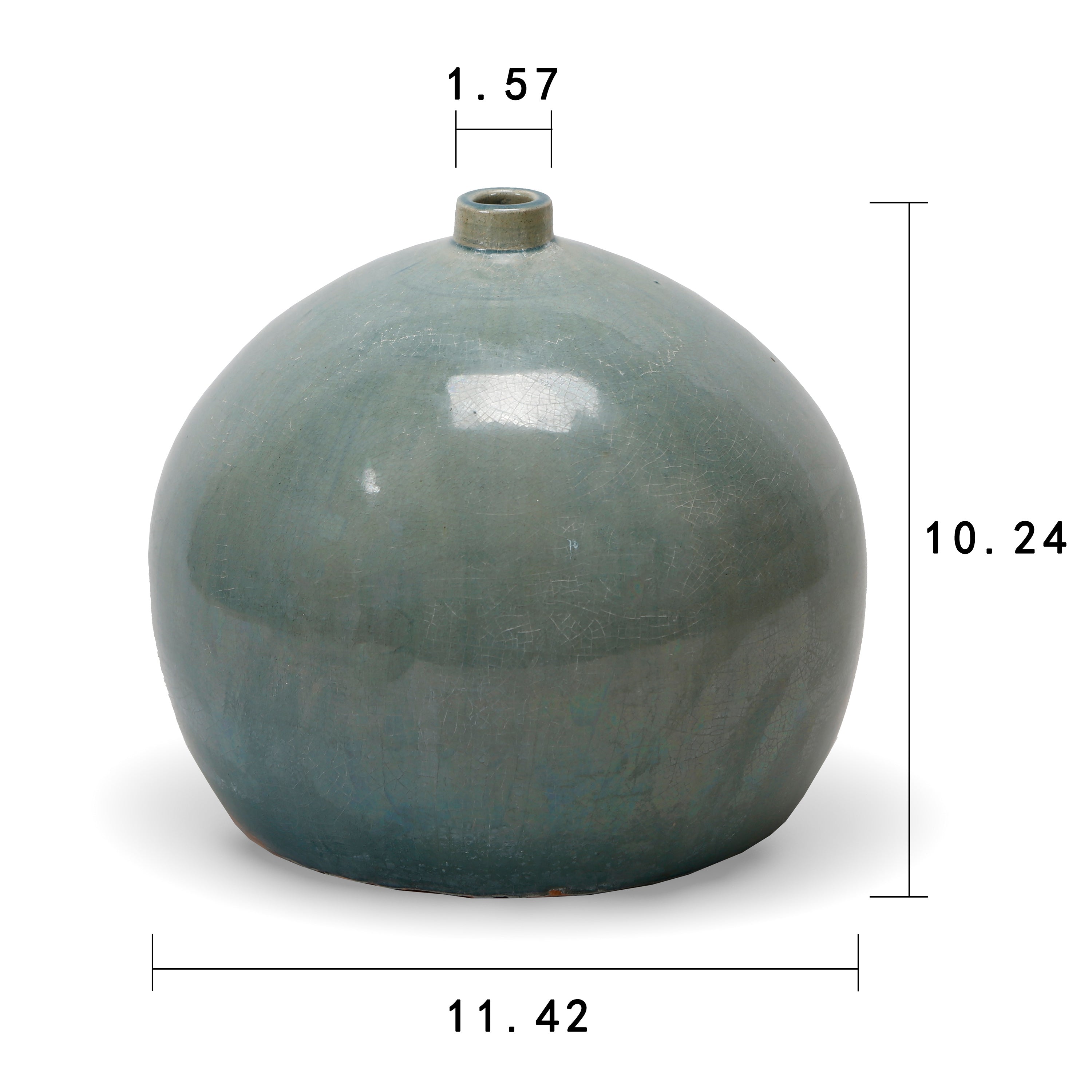 Vintage Green Water Drop Shaped Ceramic Vase - Elegant Home Decor for