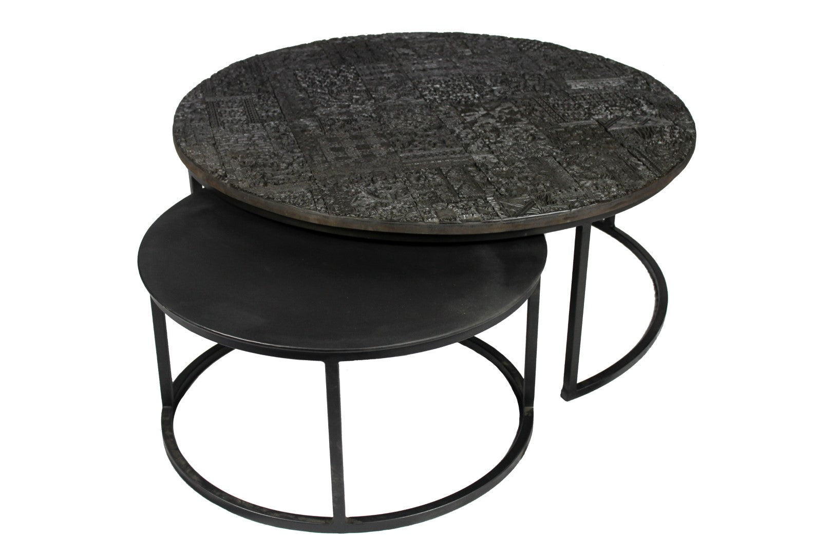 Ingram Nesting Cocktail Table - Elegant Iron Design with Rich Texture