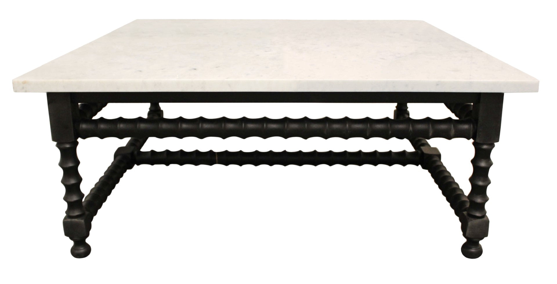 Cranberry Marble Coffee Table - Elegant 48" Art Piece with Black Wood
