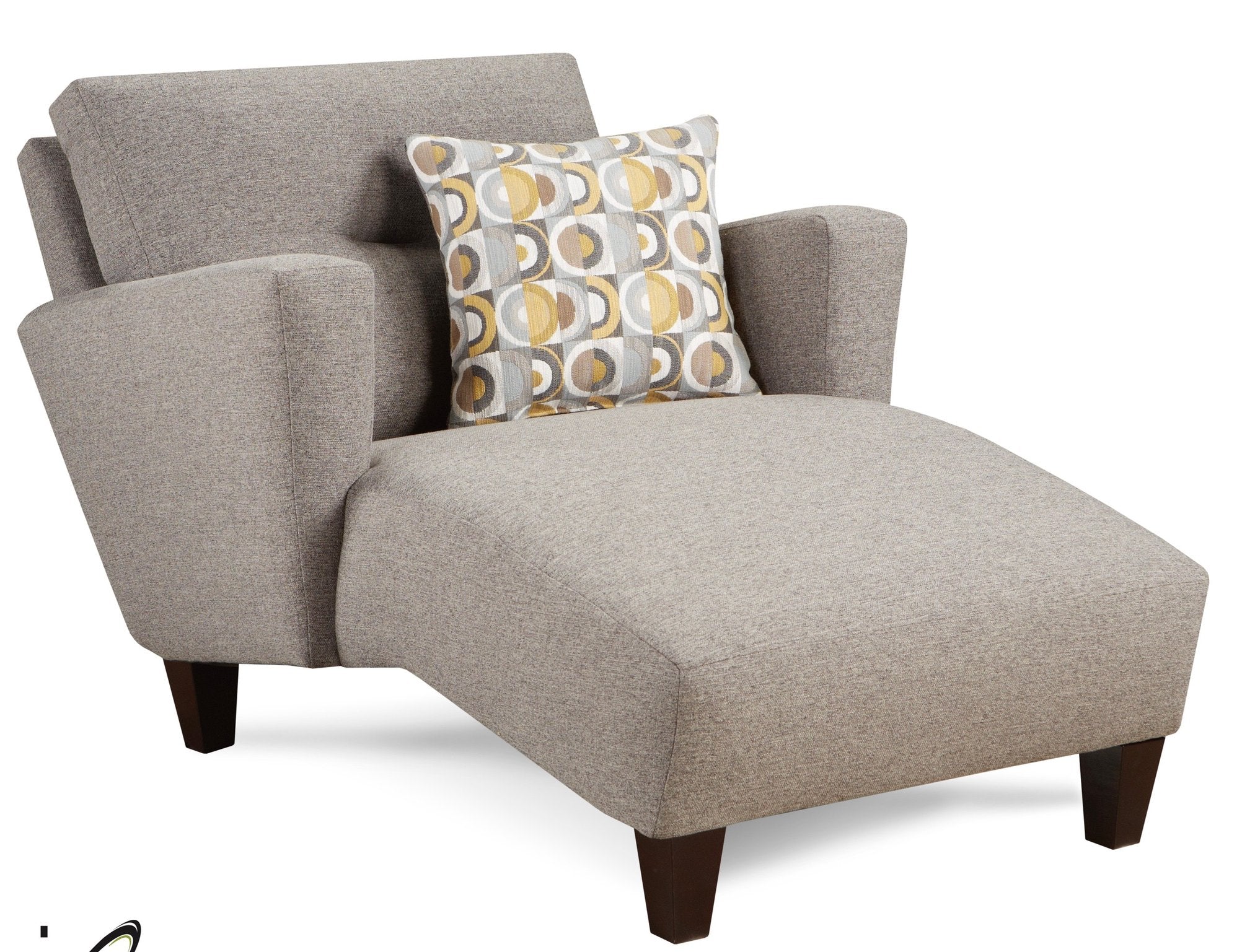 Dillist Mica Chaise Lounge Chair in Grey - Mid-Century Modern Design w