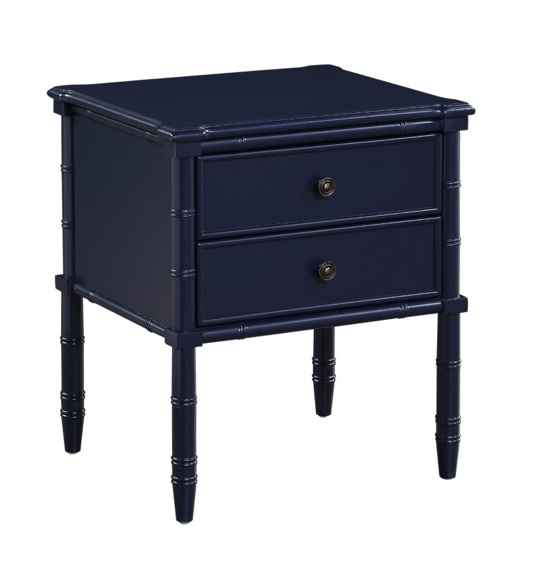 Ellison Tropical-Inspired 2 Drawer Nightstand with Elegant Bamboo Legs