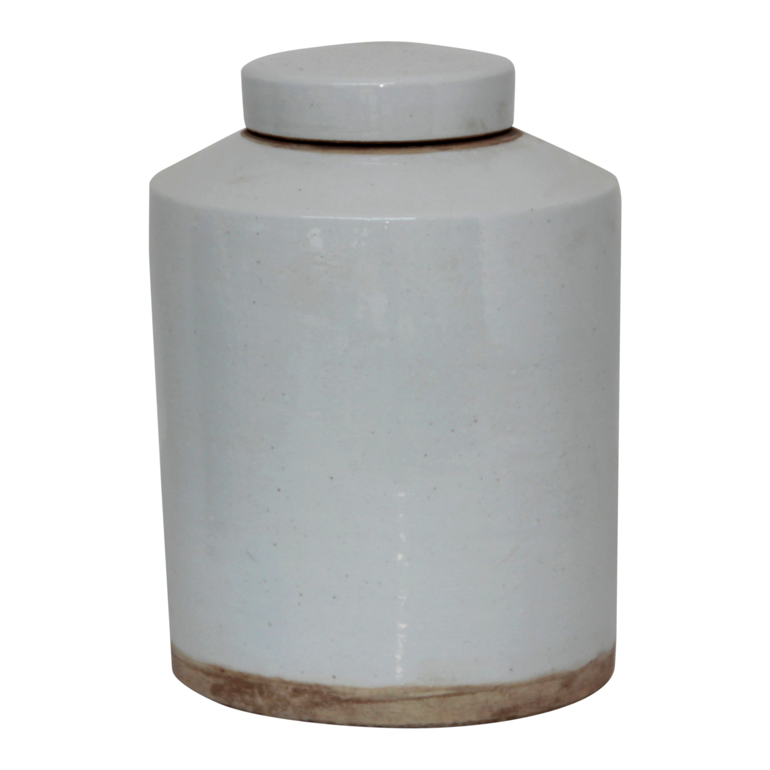 15" Clara Off White Porcelain Tea Container - Elegant Large Storage So