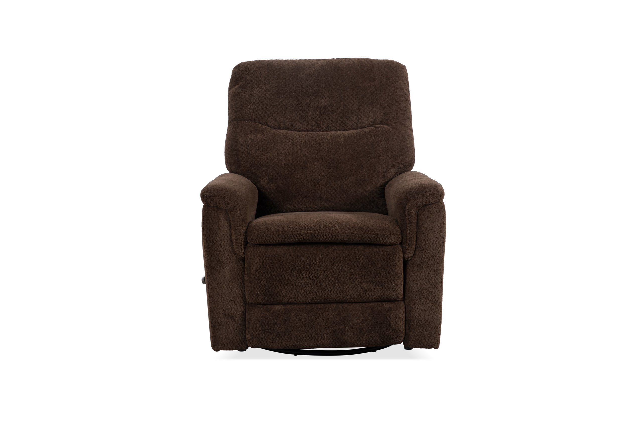 Man Wah Cozy Swivel Recliner In Rich Chocolate - Luxurious Upholstered