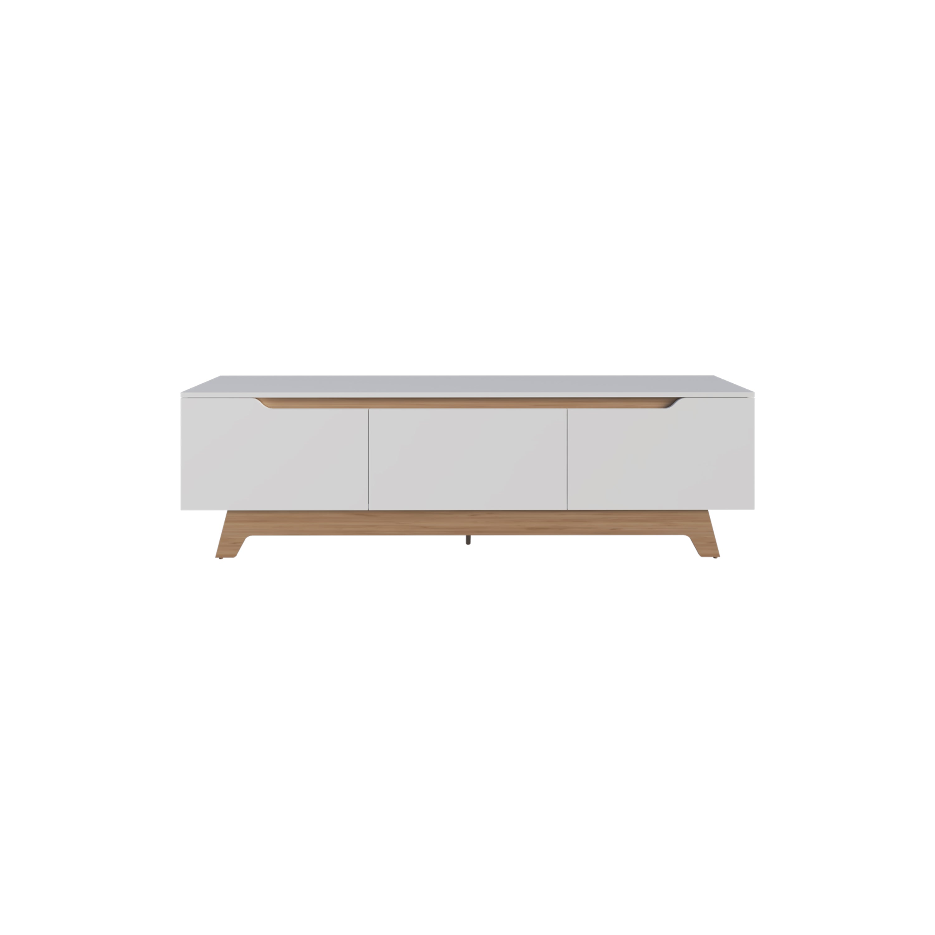 Woodall Two-Tone Tv Stand For Up To 65” Tvs, Kronos White & European A