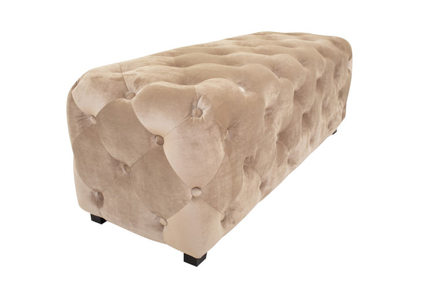 Beige Tufted Bench – English Elm