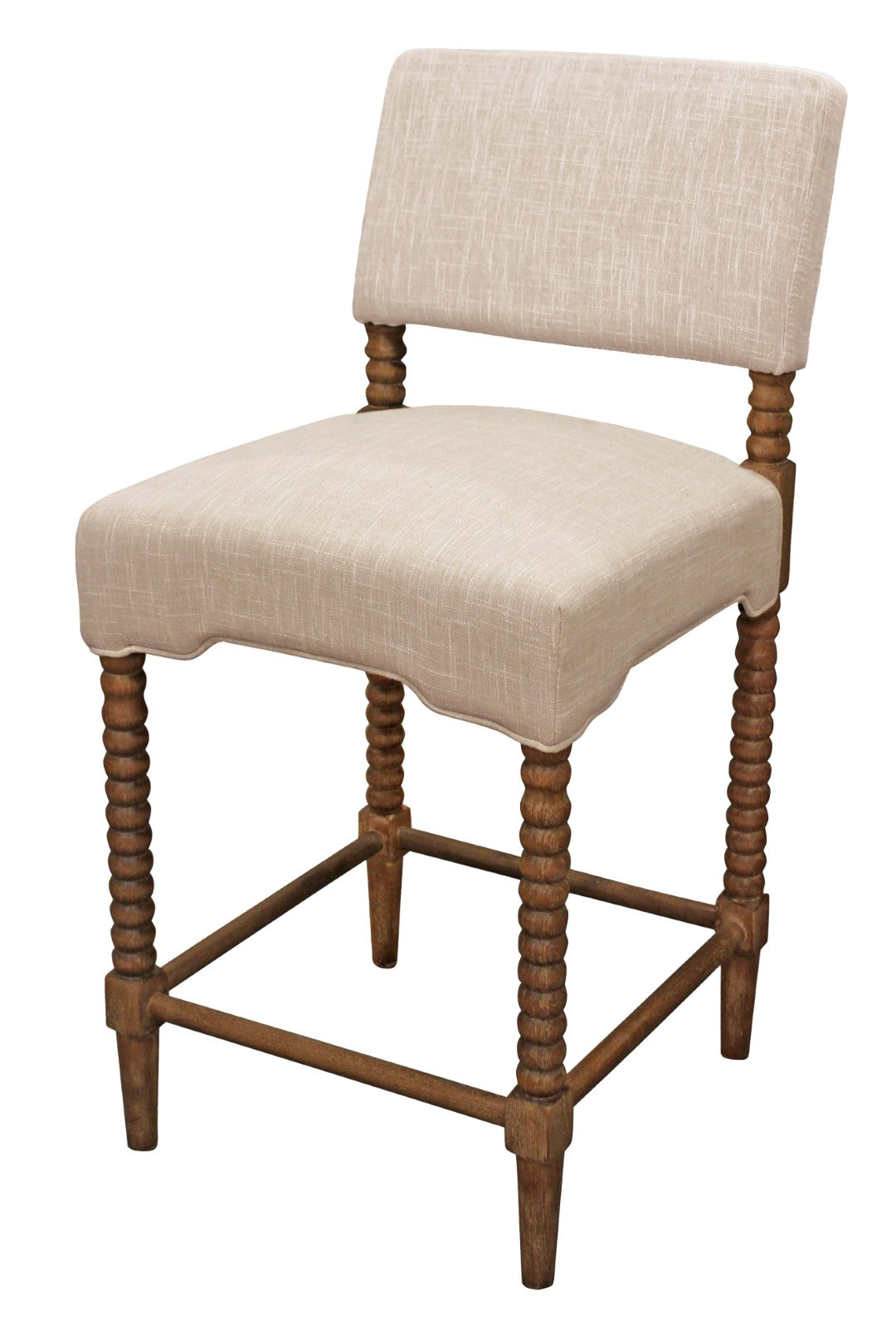 Edgar Natural Counter Stool - Chic Upholstered Design for Elegant Dini