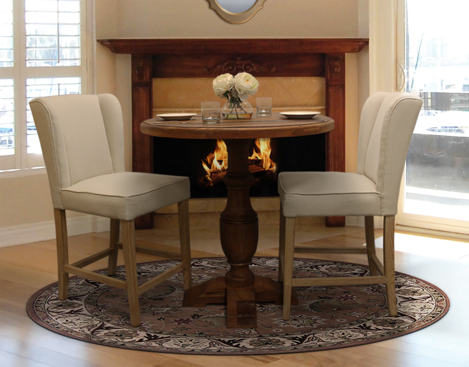 Howard Beige Counter Stool – Chic Upholstered Design, Perfect for Dini