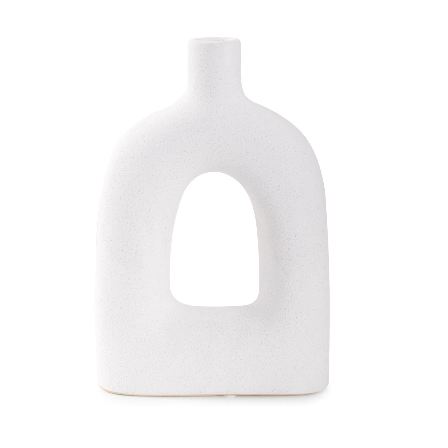 Aase Ceramic Vase - Off-White Textured Design for Natural Elegance and