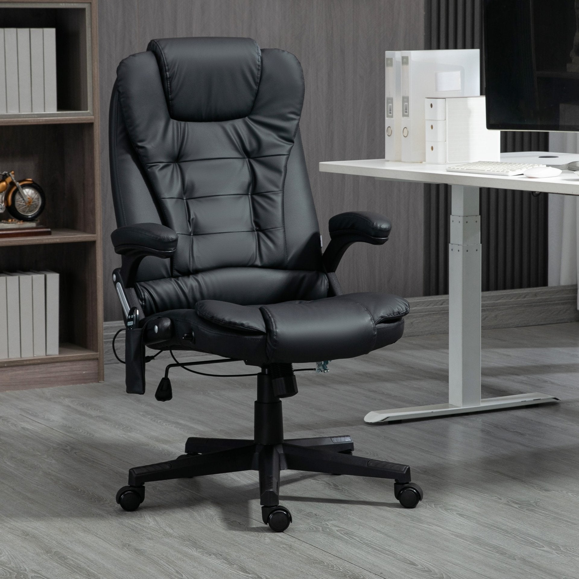 Homcom High-Back Massage Office Chair With Heating, 6-Point Vibration,