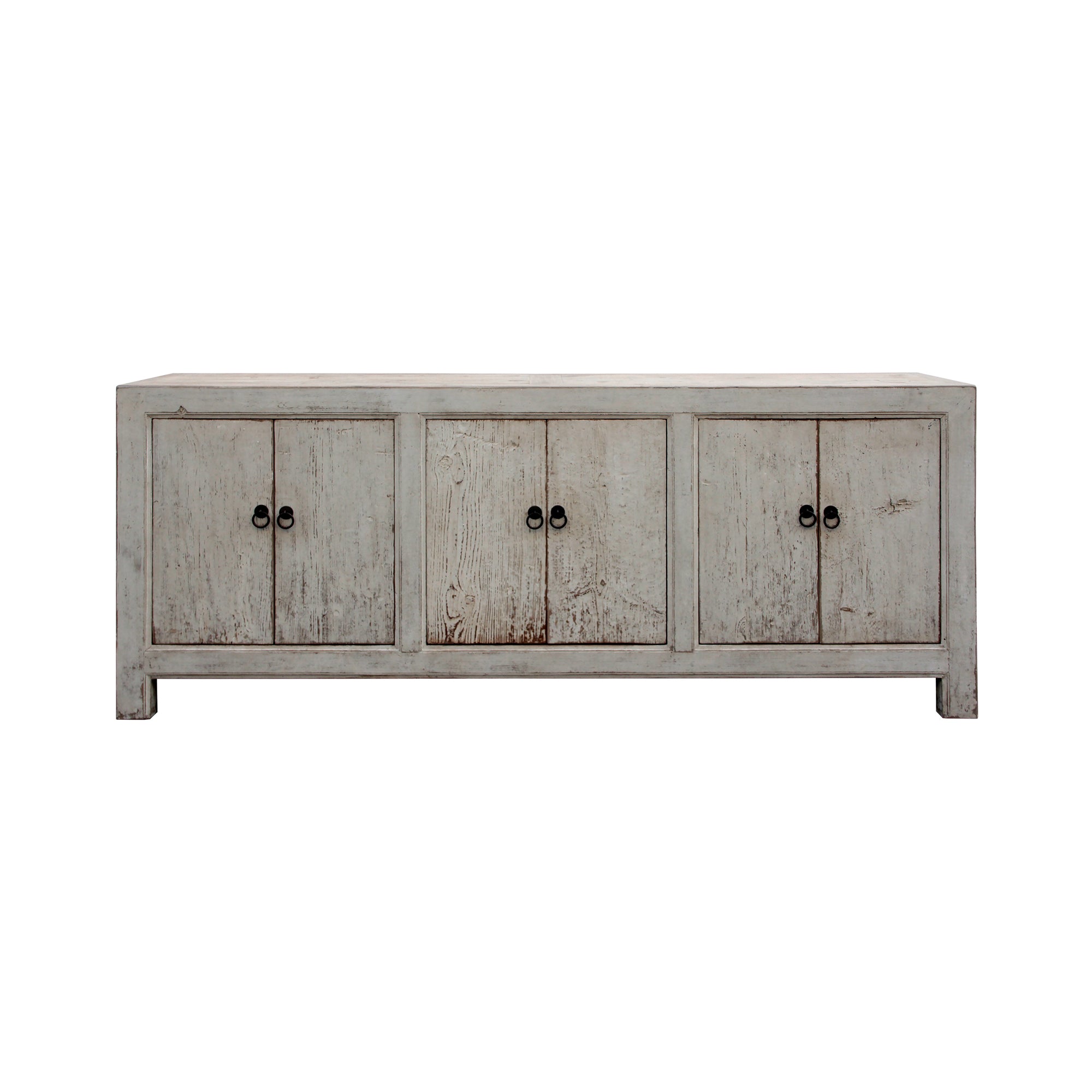 Amalfi Stylish Two-Tone Buffet with Six Doors - Antique Off White Natu