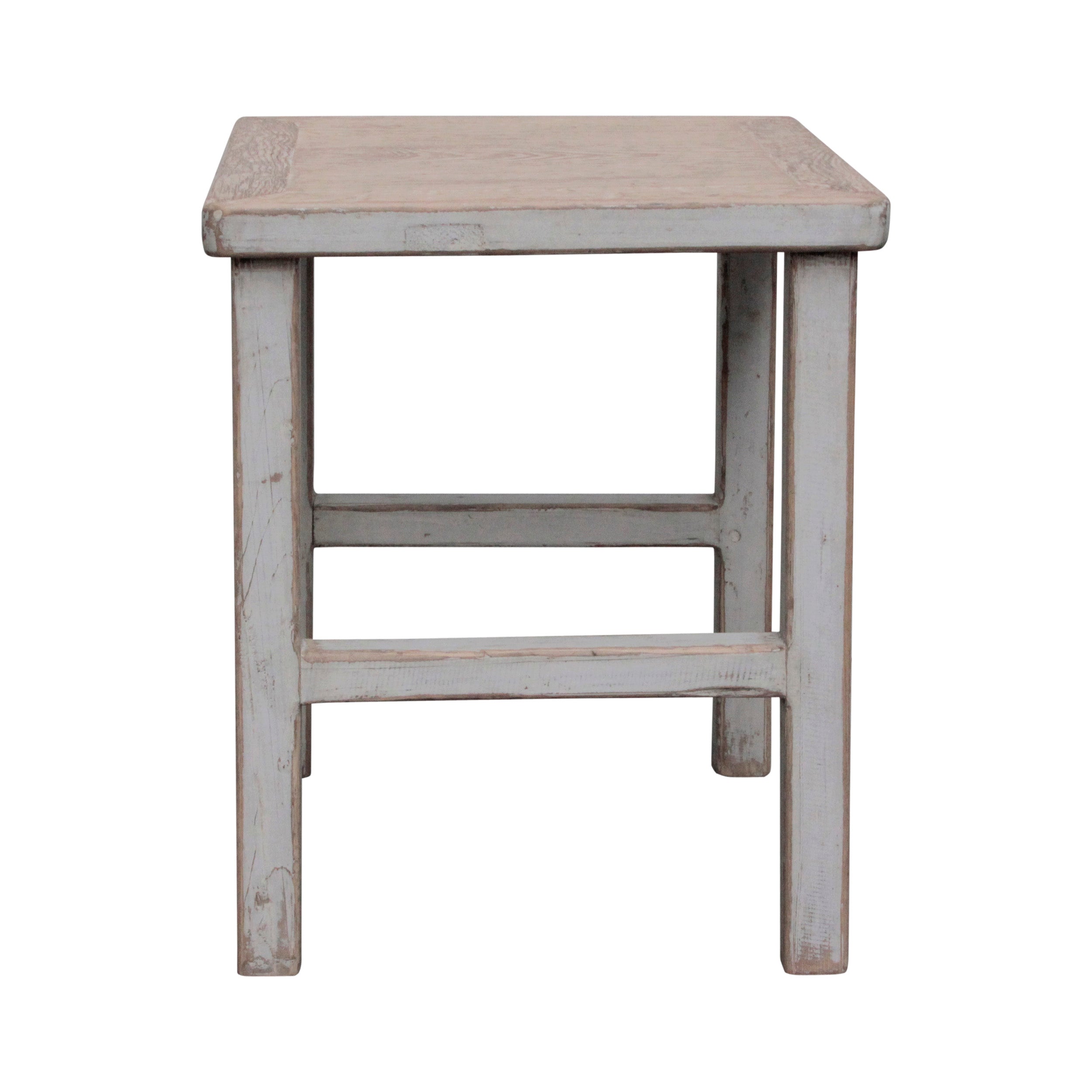 Song Antique Off White Side Table - Charming Wooden Accent for Living