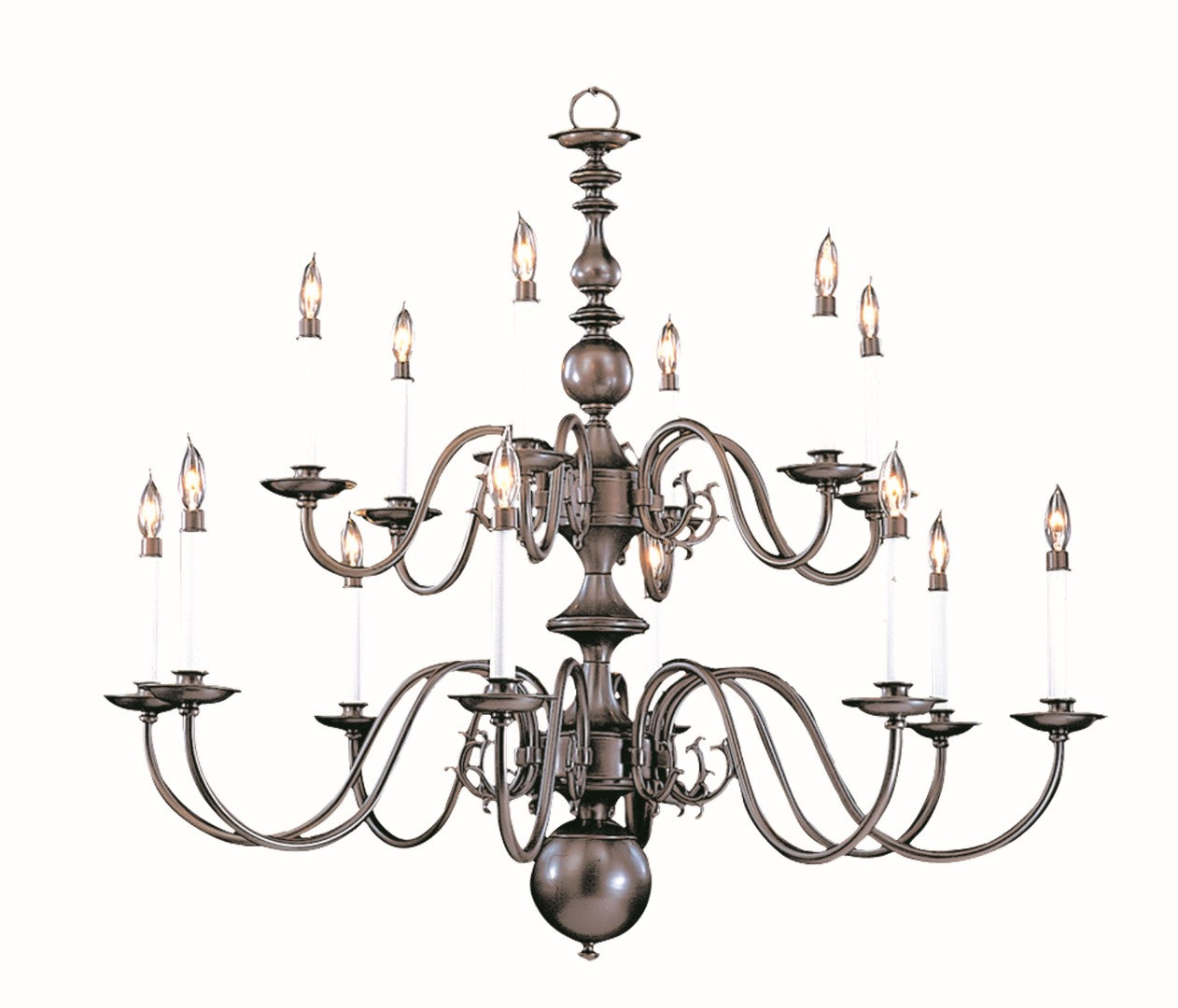 14-Light Colonial Jamestown Foyer Chandelier - Timeless Design for Ele