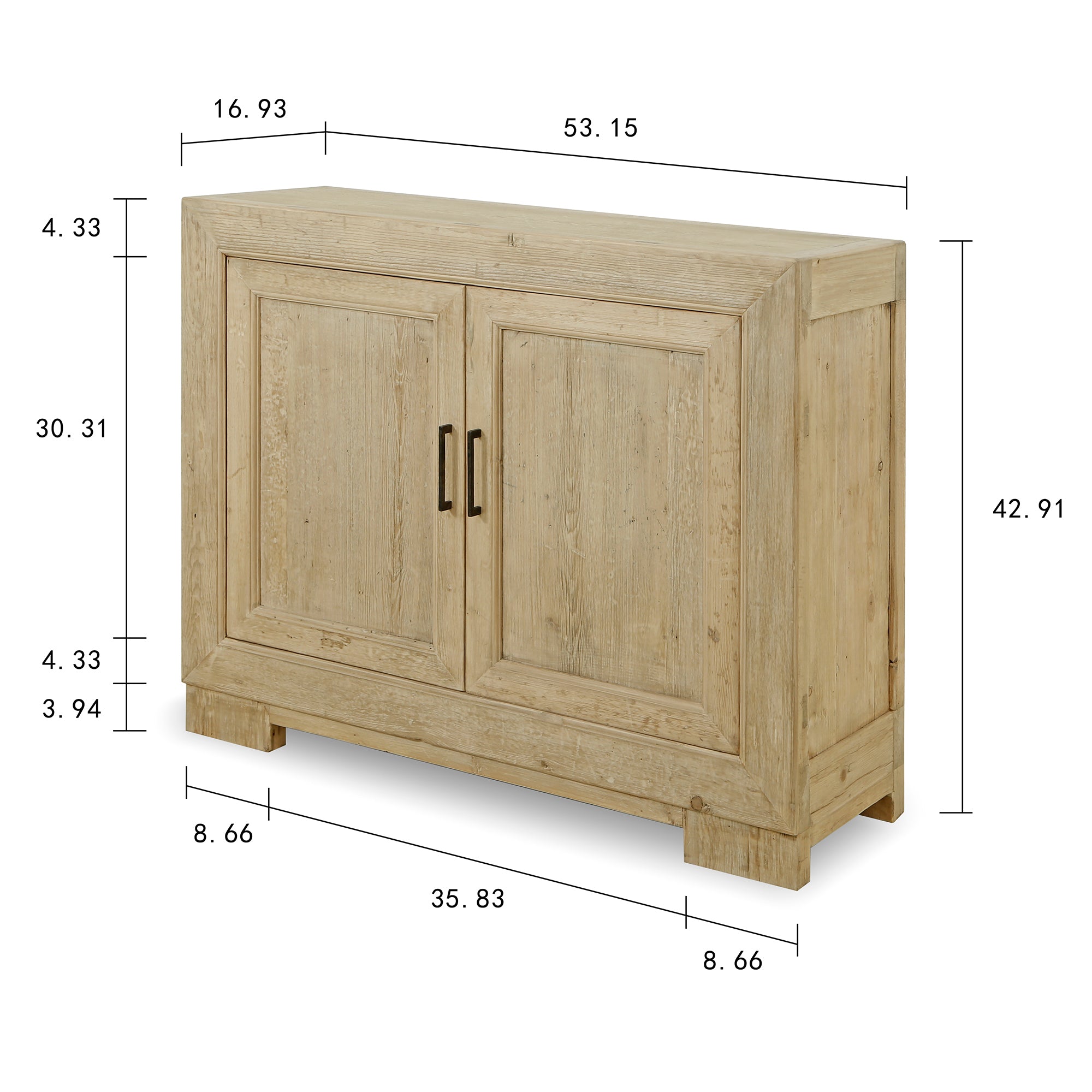 Capri Cabinet in Weathered Natural Pine - Stylish Wooden Storage Solut