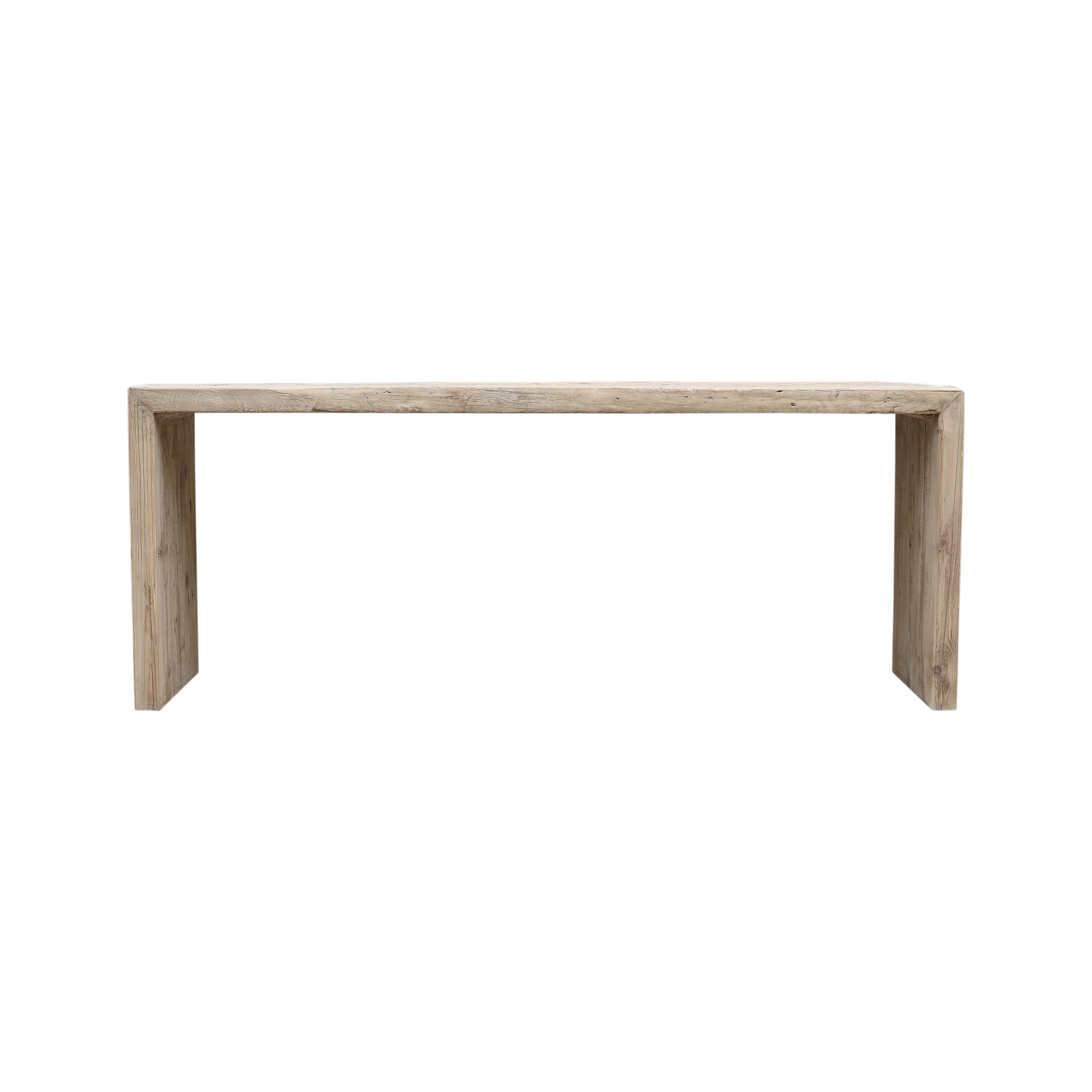 Vintage Waterfall Console Table - Unique Weathered Natural Wood, Rusti