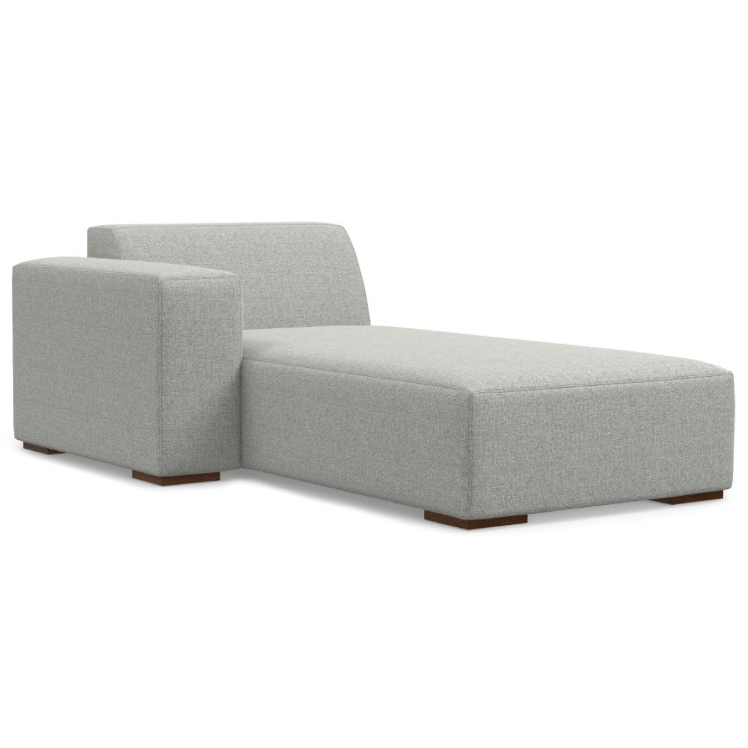Rex Left Chaise Sofa Module - Eco-Friendly Pale Grey Fabric, Versatile