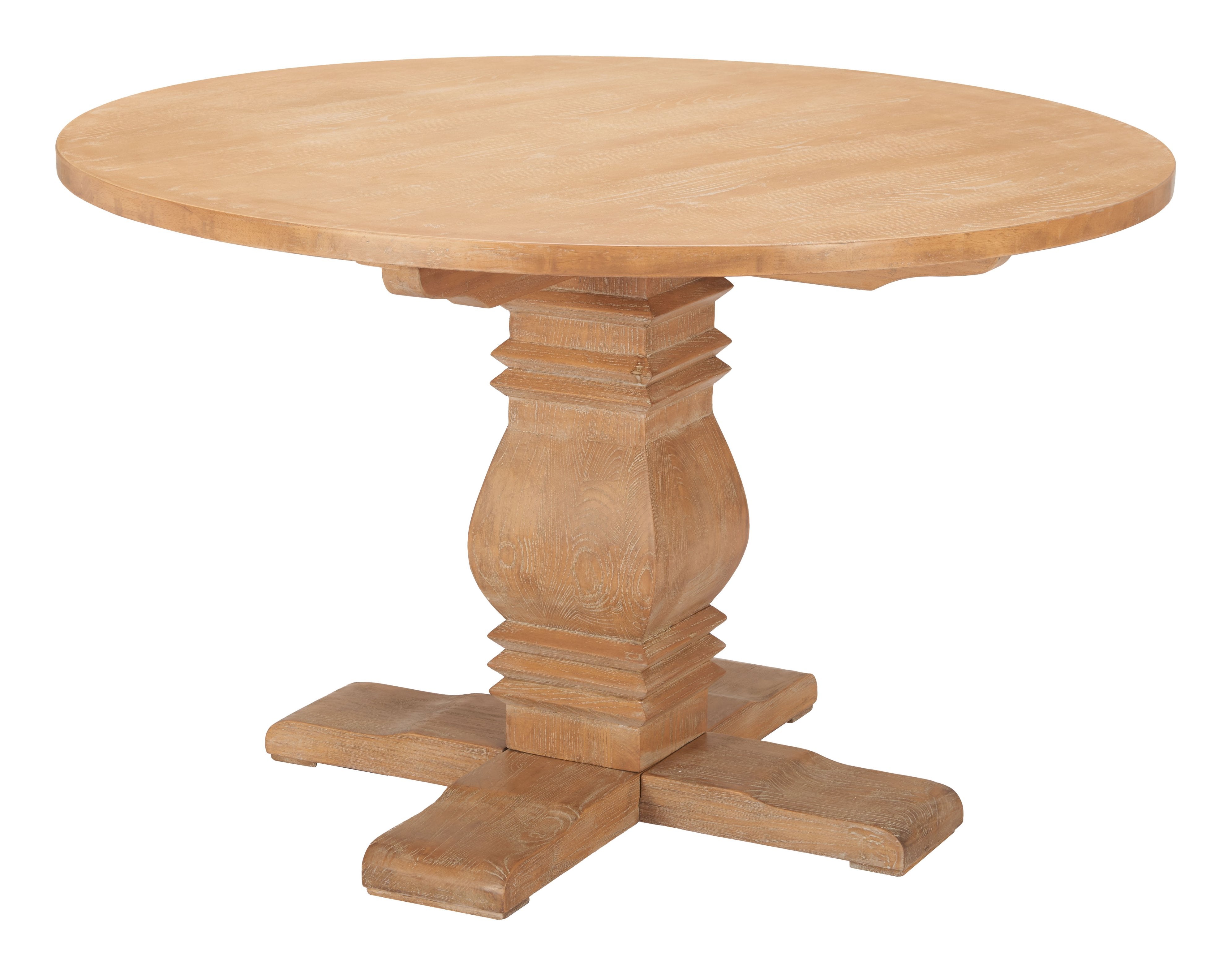 Tabi Dining Table Brown - Elegant Solid Elm Wood Design, Modern Style,