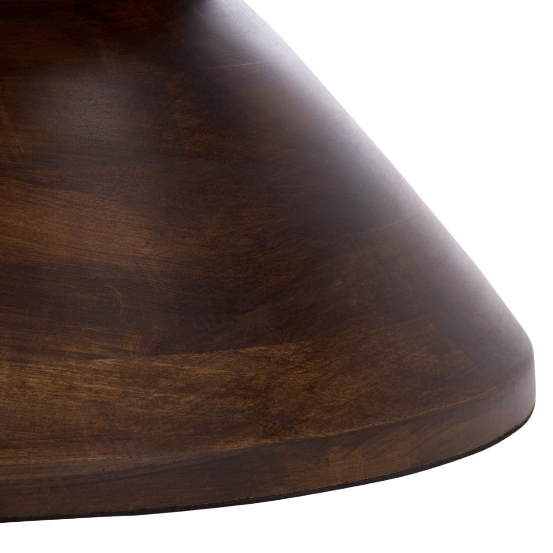 Pascual Round Accent Table - Handcrafted Mango Wood, Elegant Walnut Fi