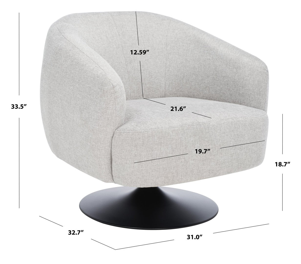 Ezro Upholstered Accent Chair - Chic Modern Barrel Design With Swivel