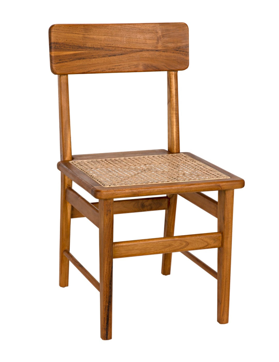 Comet Chair: Handcrafted Teak Elegance with Caned Seat for Dining Room