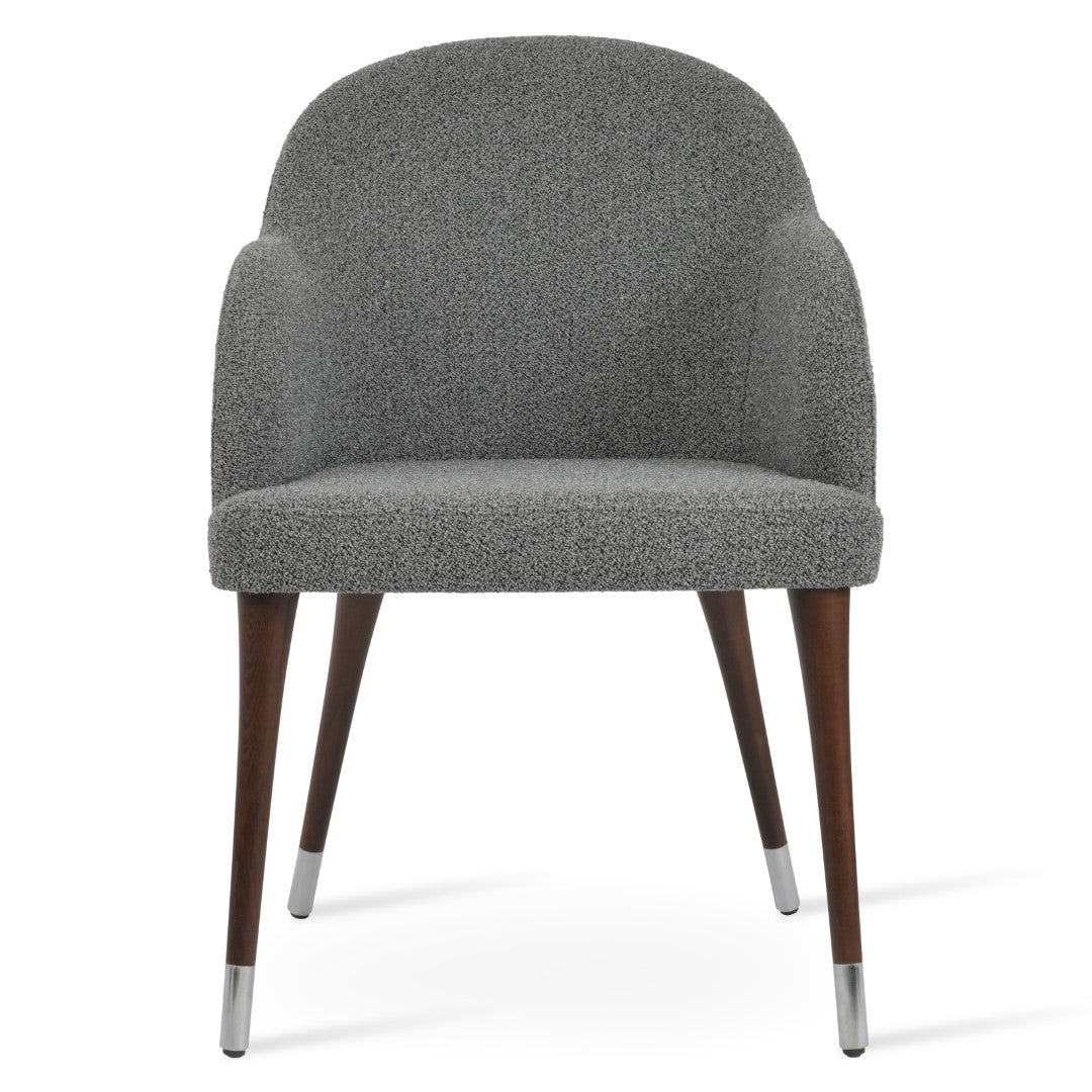 Alice Wood Armchair Dining Chair - Stylish Boucle, Velvet, Nubuck, or