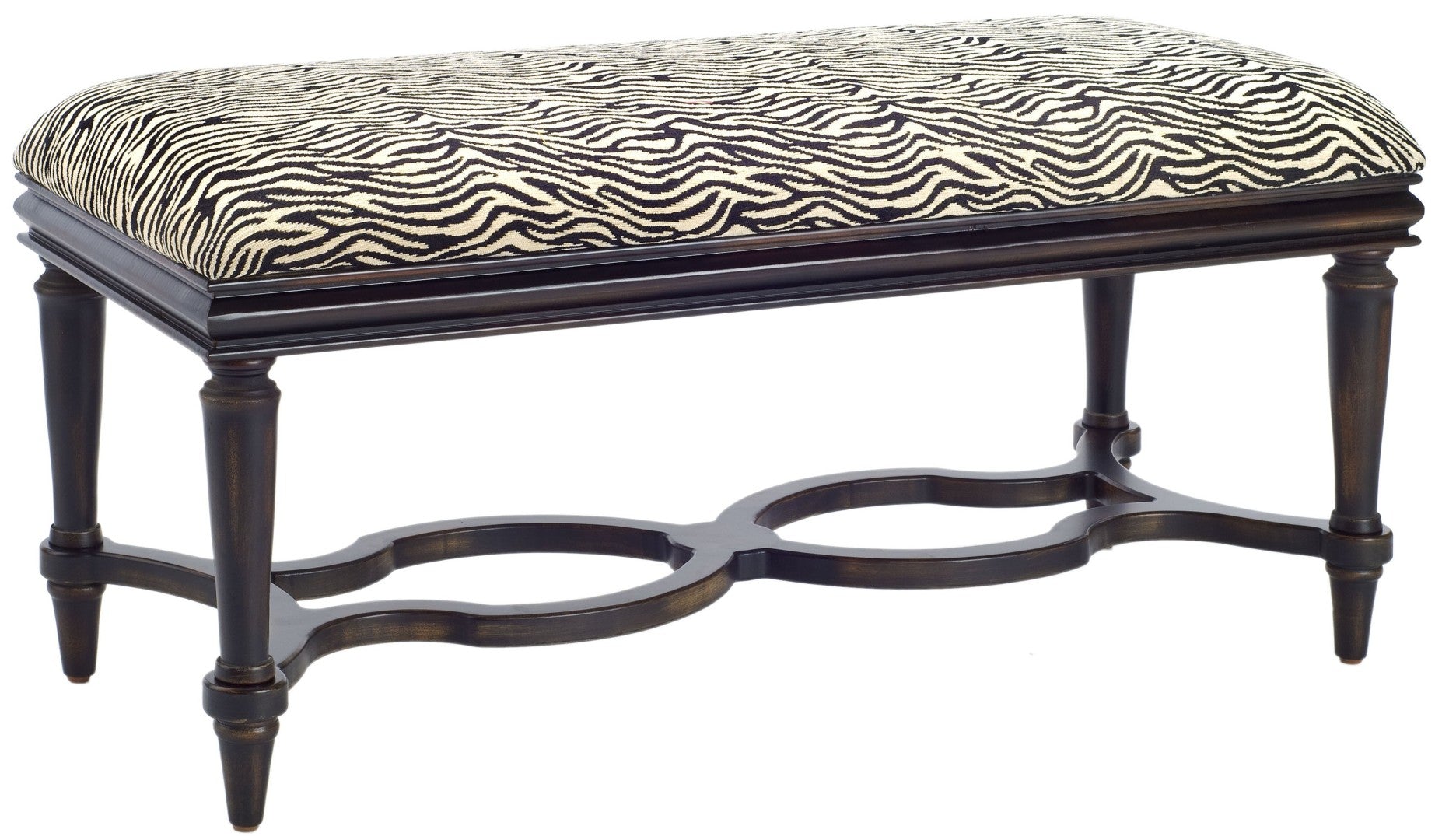 Garret Zebra Print Upholstered Bench - Chic Global Accent With Curved