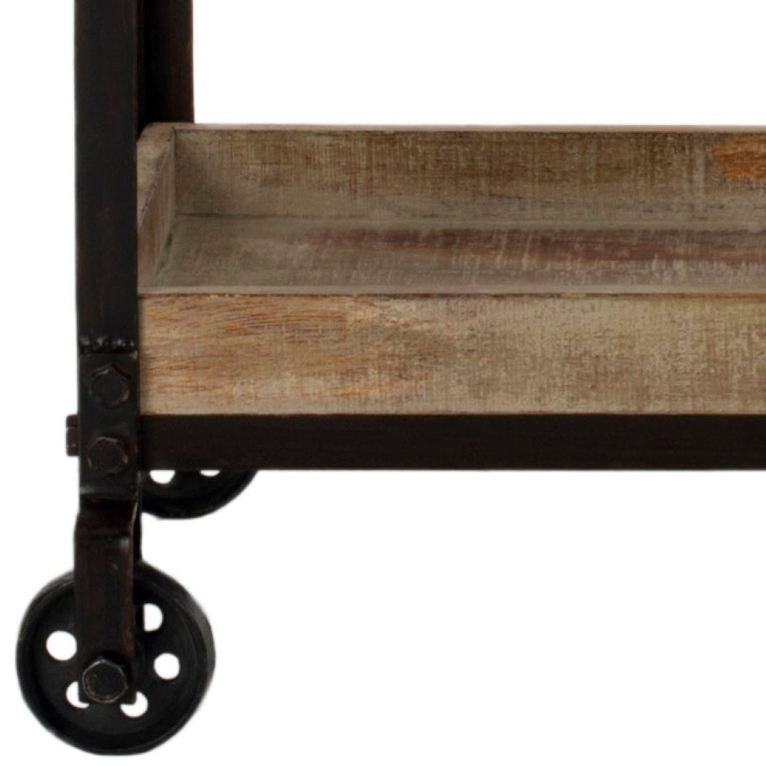 Sally Rolling Console Table With Vintage Metal Accents – Industrial St
