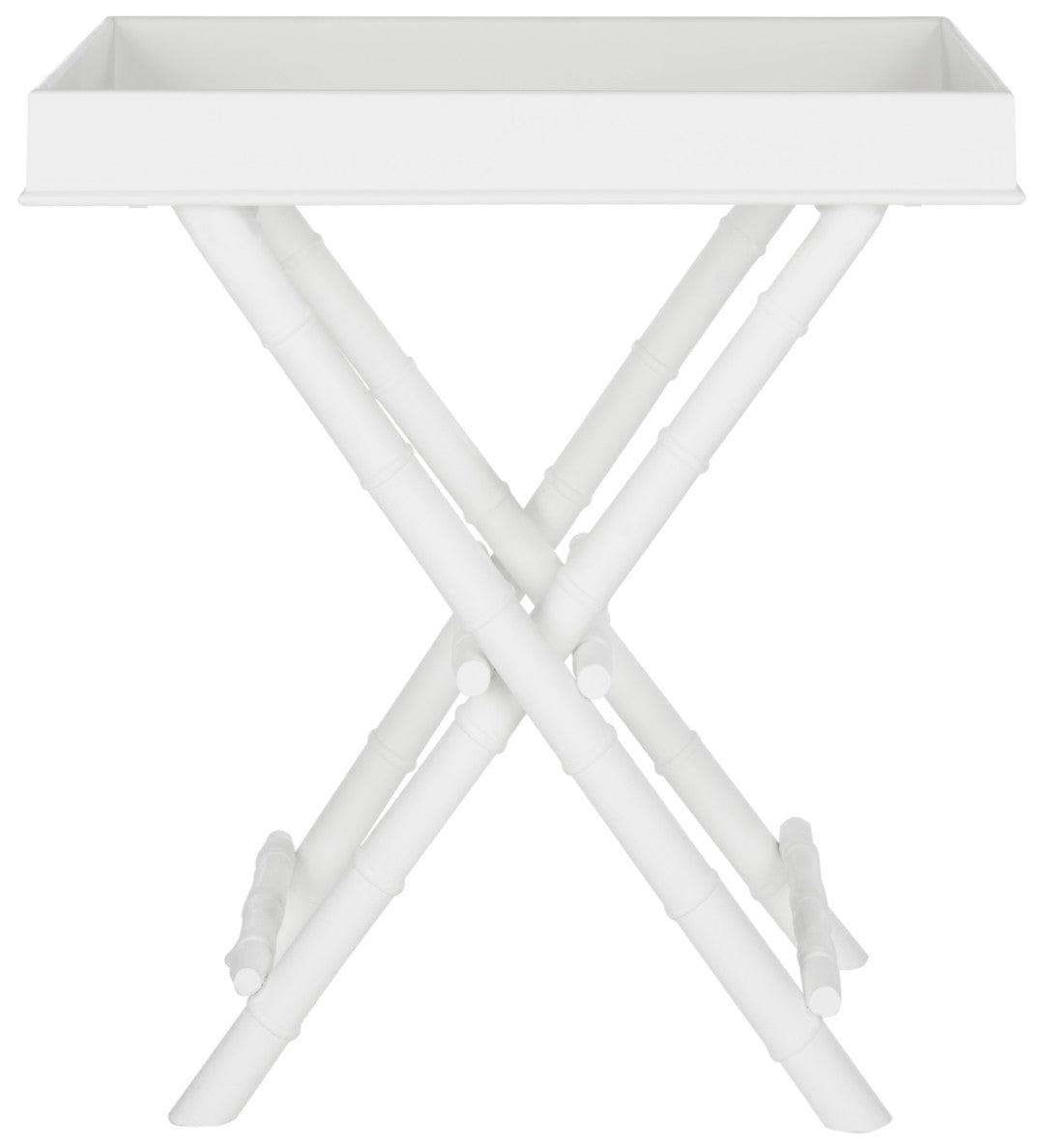 Hobson Tray Table - Elegant Campaign-Inspired Accent Table With Faux B