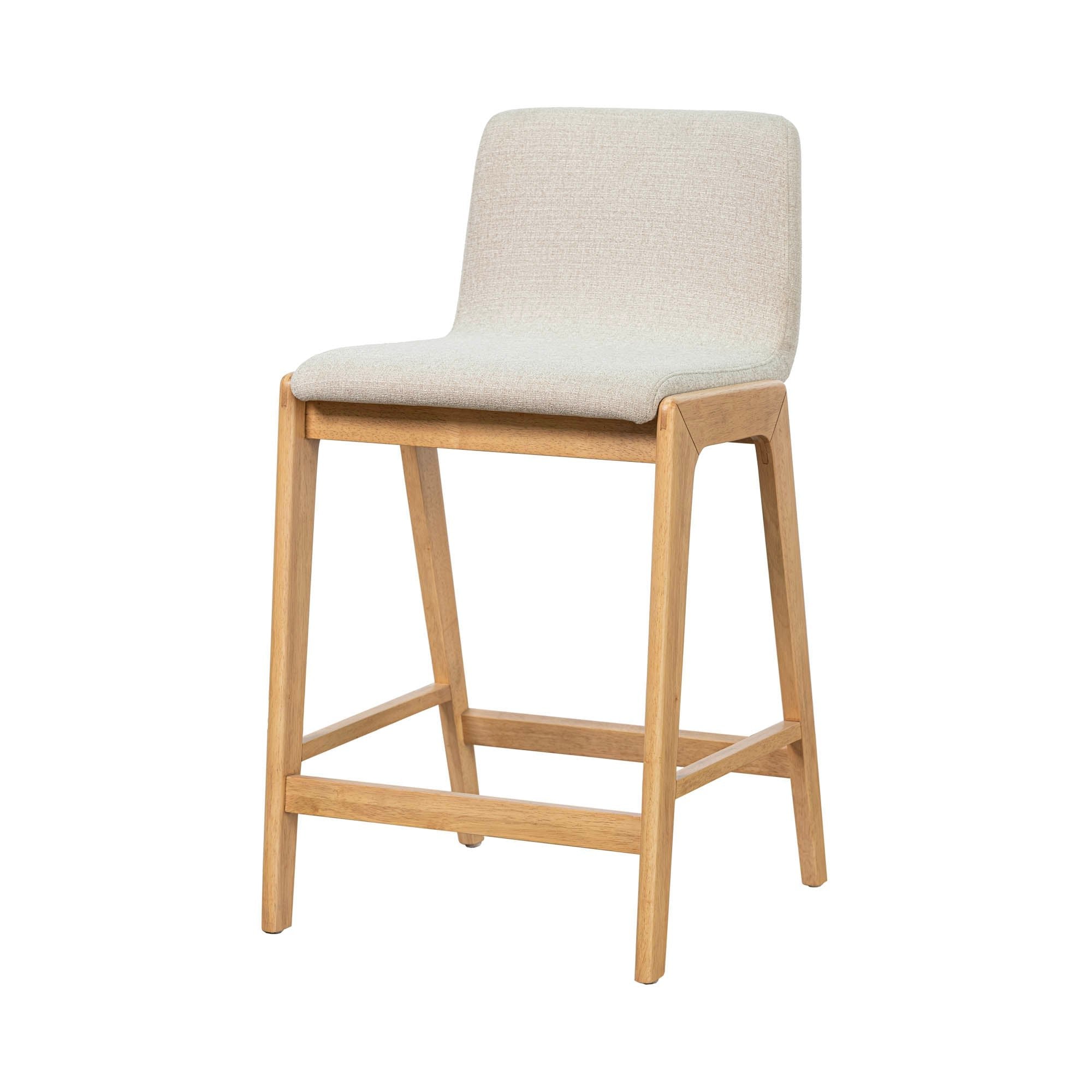 Arizona Counter Stool - Stylish White Wash Finish with Solid Rubber Fr