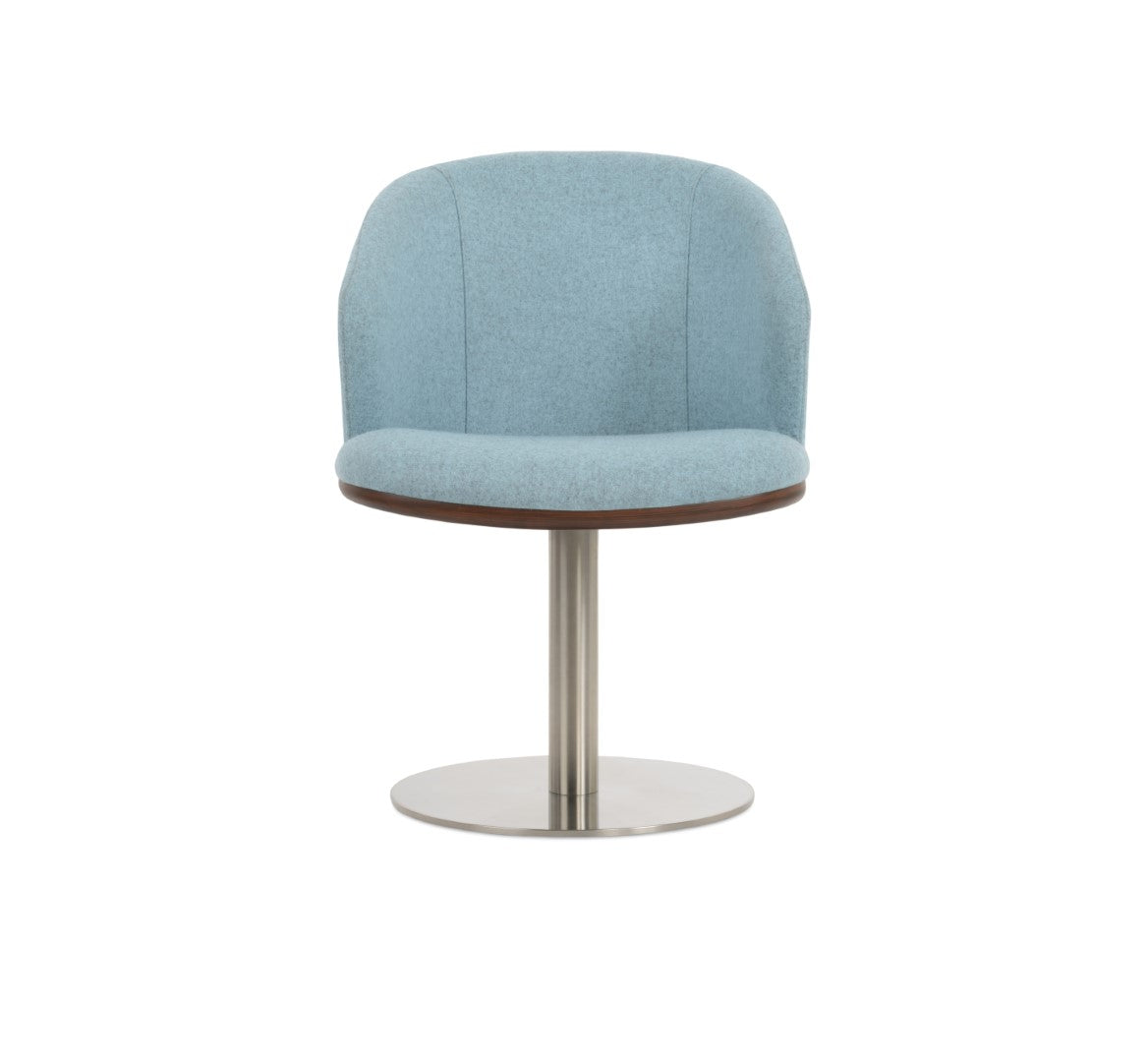 Athena Swivel Armchair - Premium Wool Fabric, Solid Wood Base, 10-Year