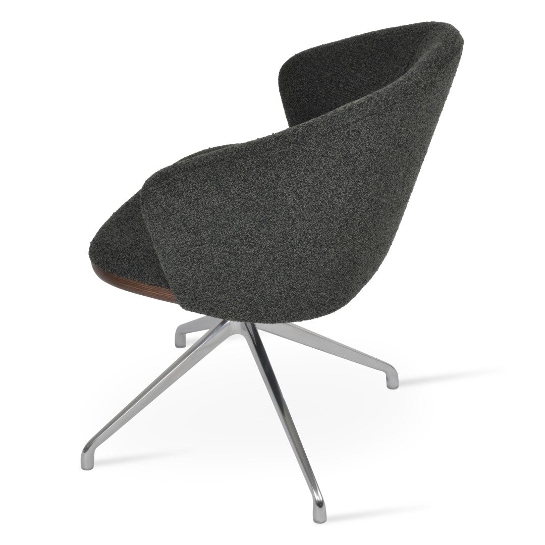 Athena Spider Swivel Armchair - Stylish Dining Chair in Camira Blazer