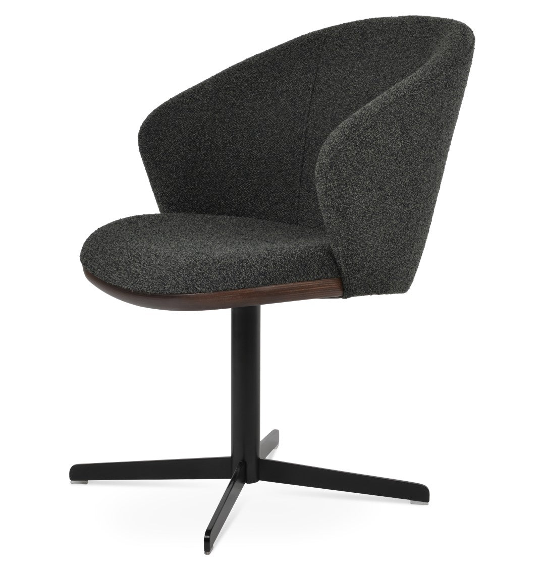 Athena Swivel Armchair Dining Chair - Elegant Fabric Options, 10-Year