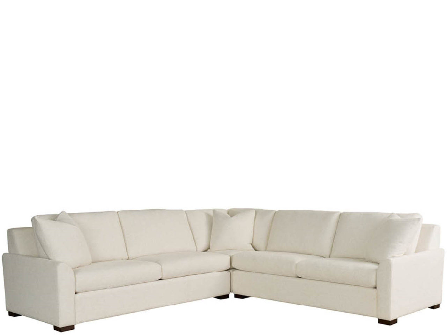 Anna 3-Piece Sectional Sofa - Elegant Henequen Ivory Fabric, Deep Seat