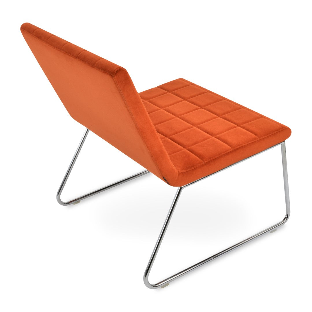 Chelsea Chair – Stylish Chrome Base, Premium Boucle, Velvet, Nubuck