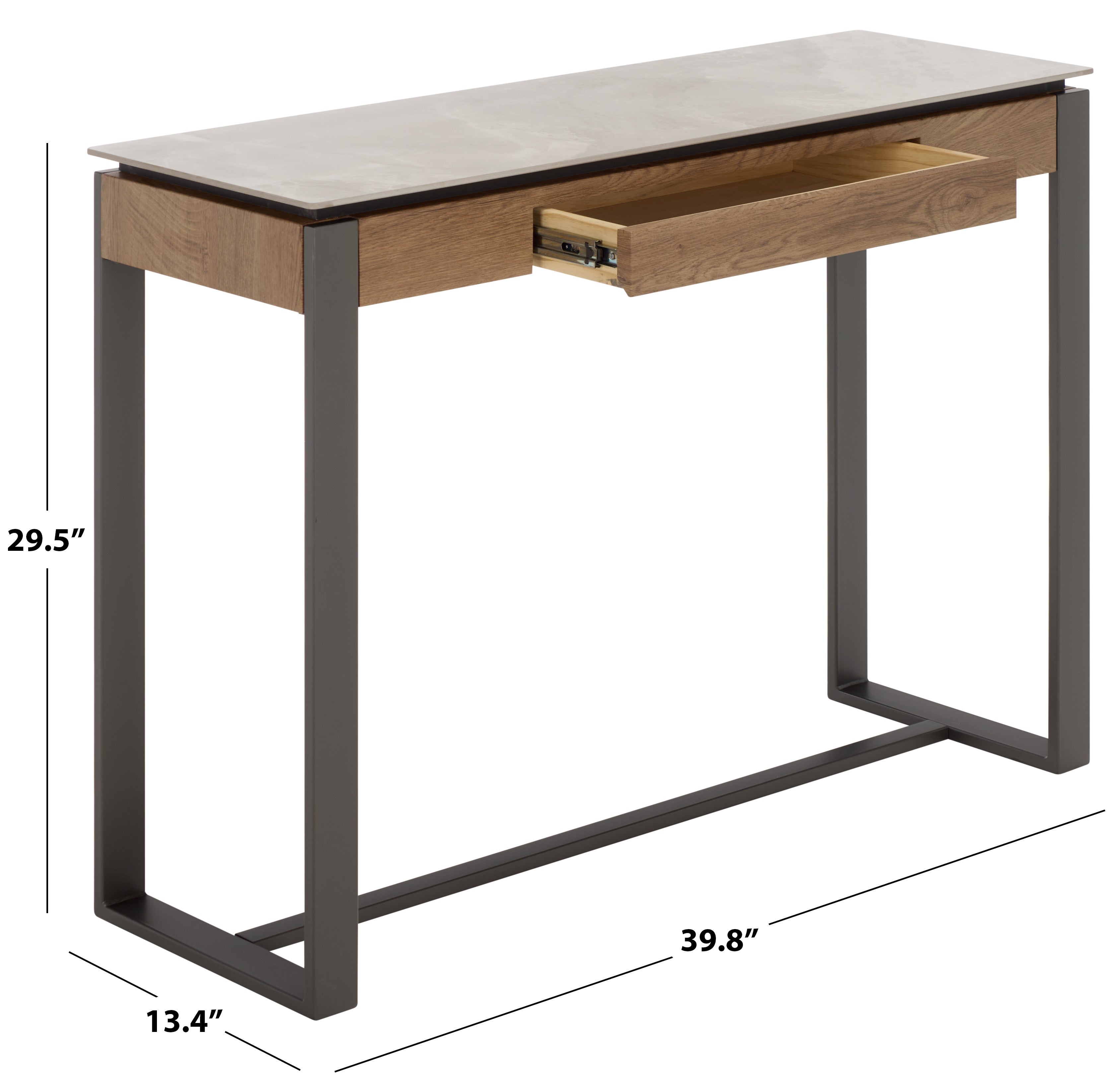 Kota Console Table Stone Top Powder Coated Metal Frame Modern Entryway