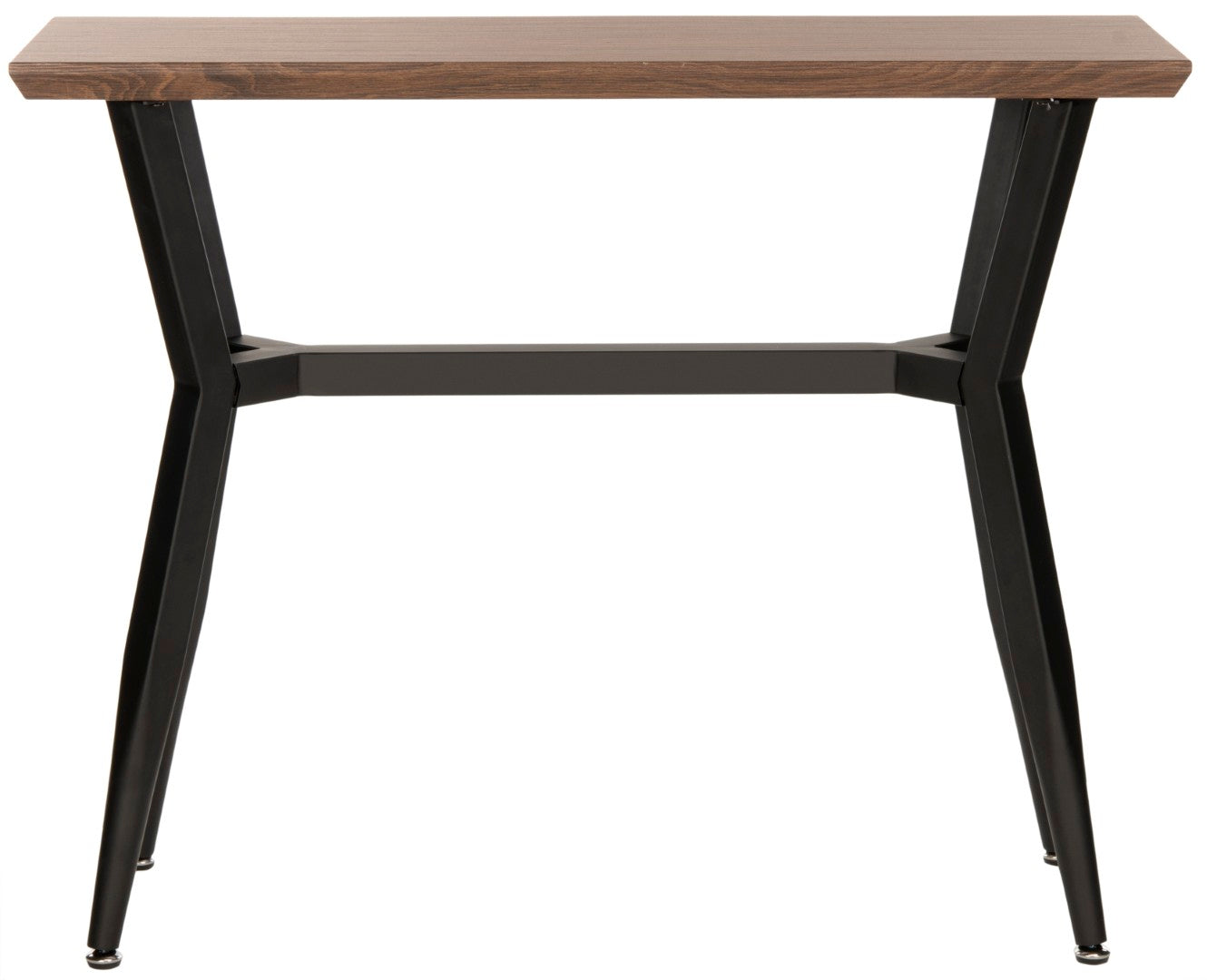 Andrew Midcentury Modern Console Table - Sleek Brown Oak And Black Met