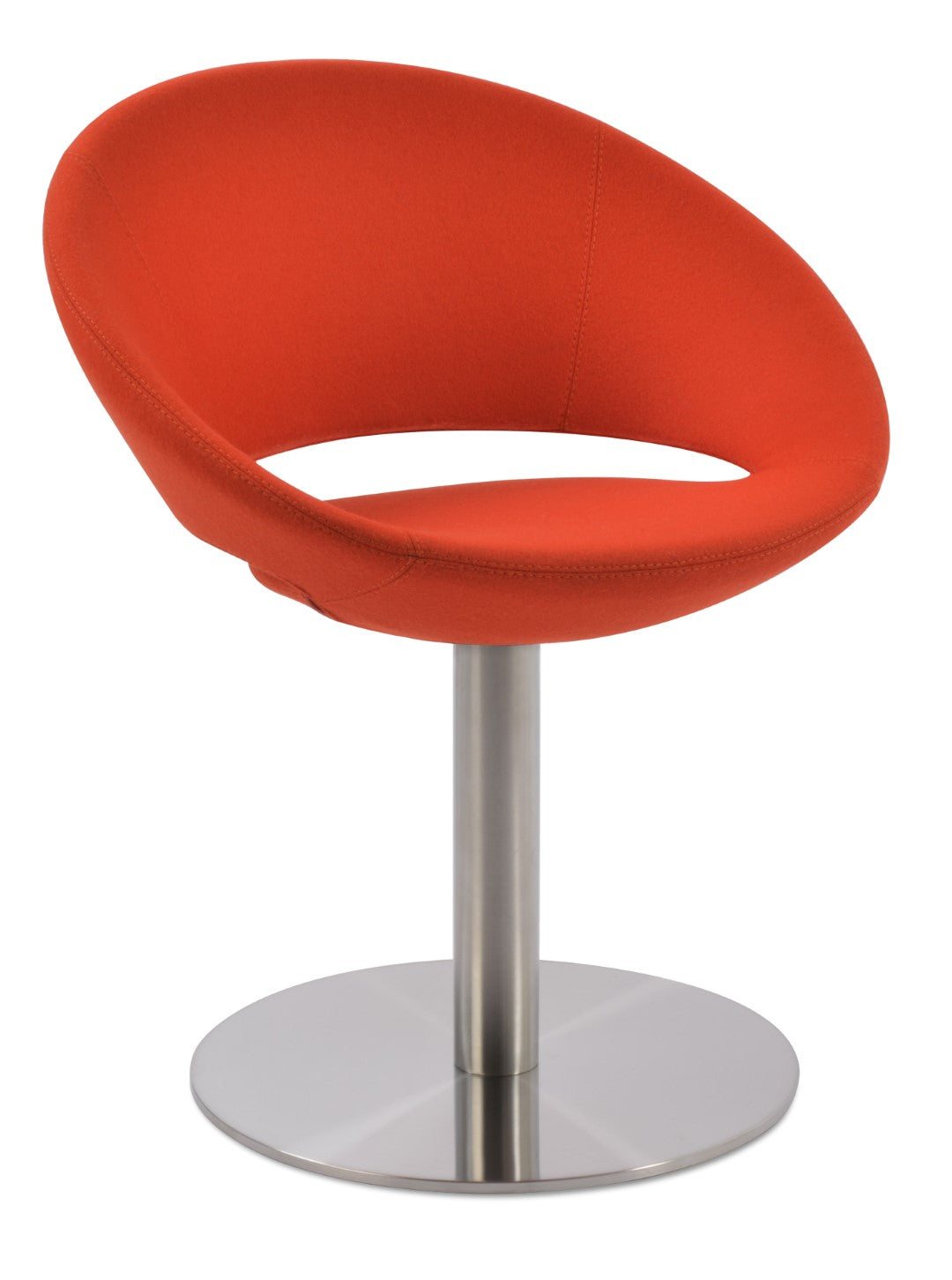 Crescent Round Swivel Chair in Camira Blazer Wool & White Boucle - Mod