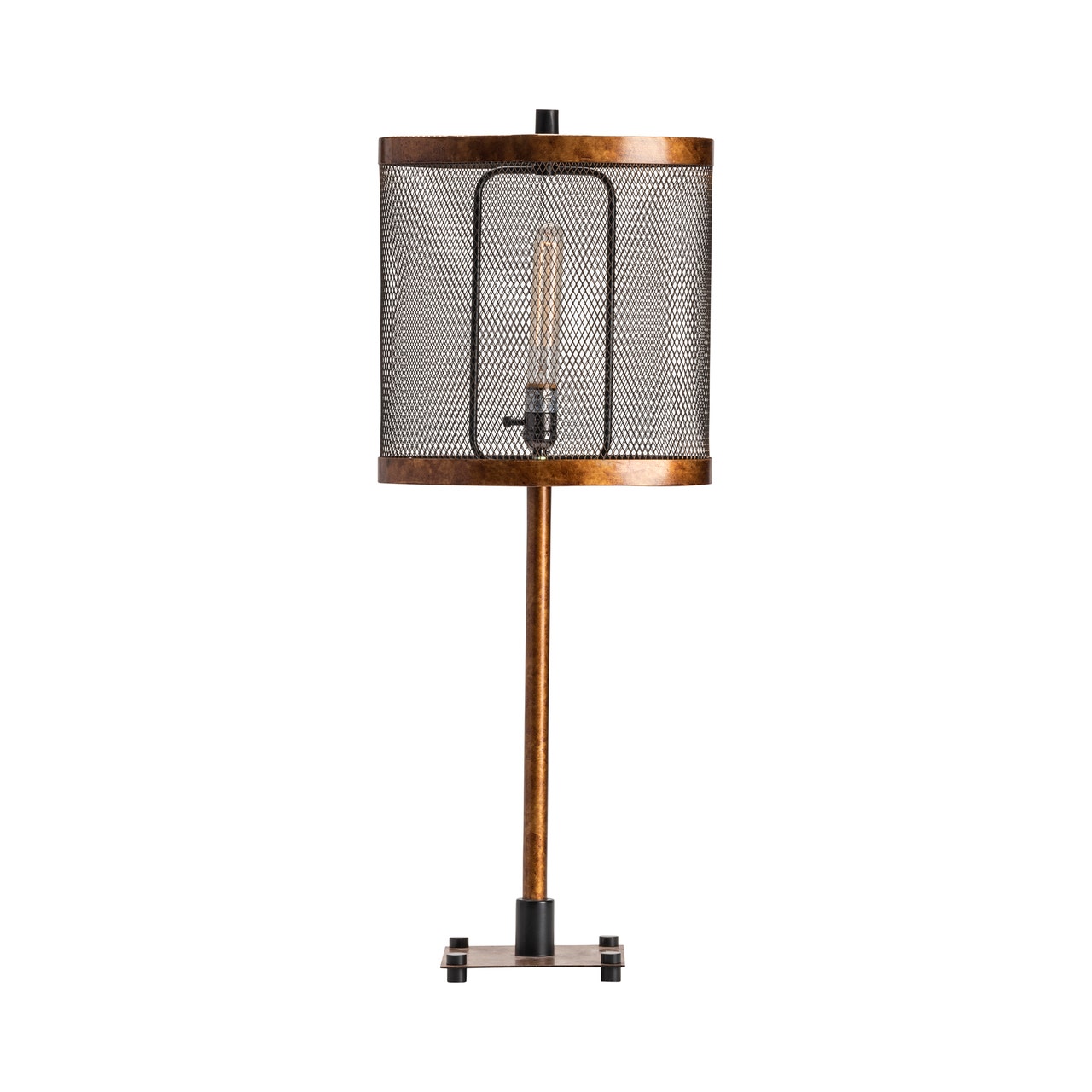 Webster Table Lamp - Stylish Copper Finish with Black Metal Mesh Shade