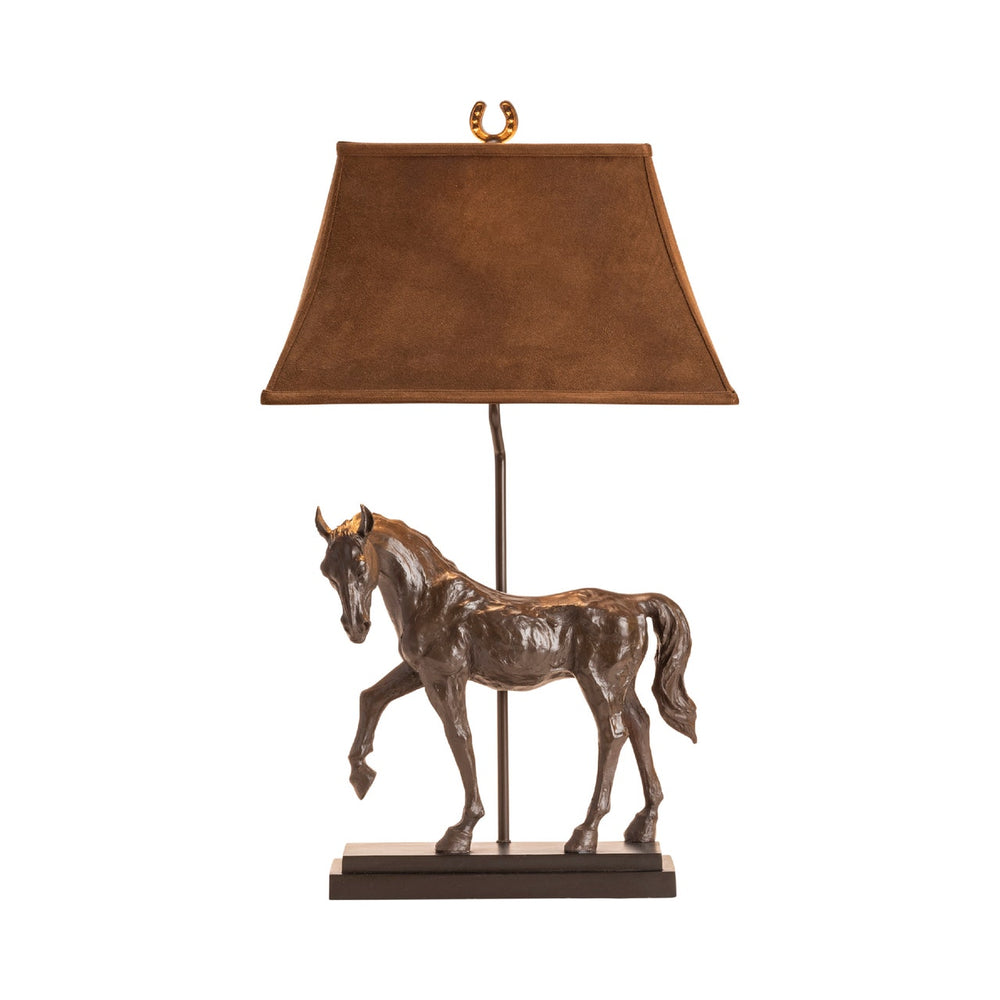 Horse Creek Table Lamp - Elegant Equine Design with Deep Tones, Perfec