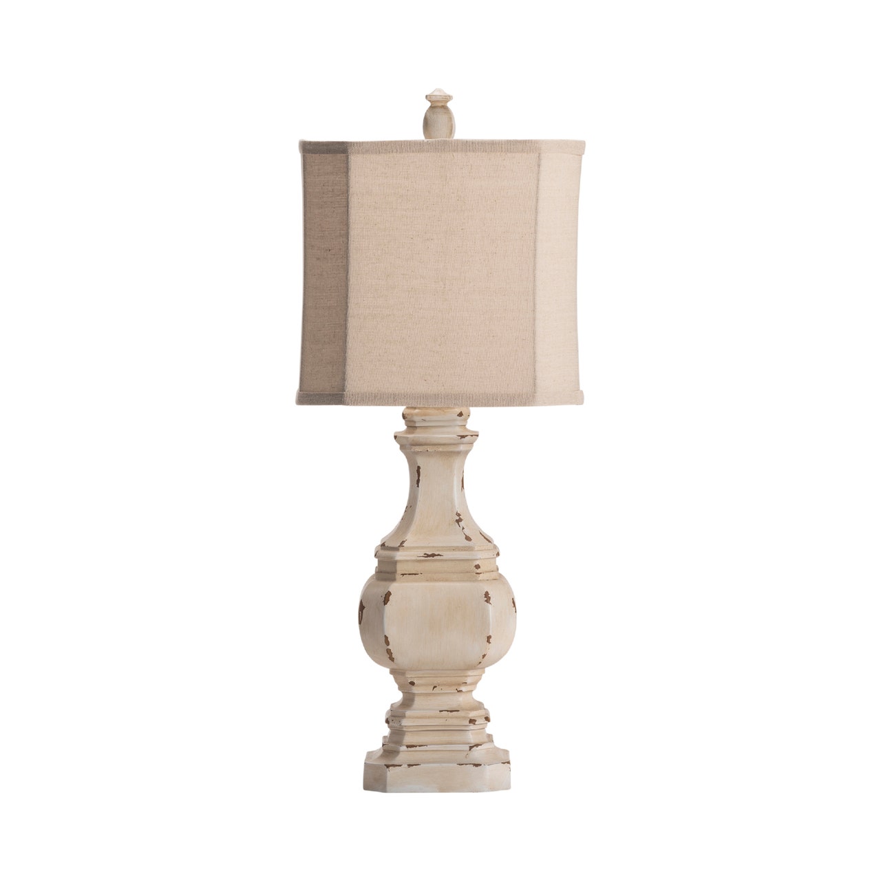 Daryl Table Lamp II Set of 2 - Rustic Antique White Design with Cream