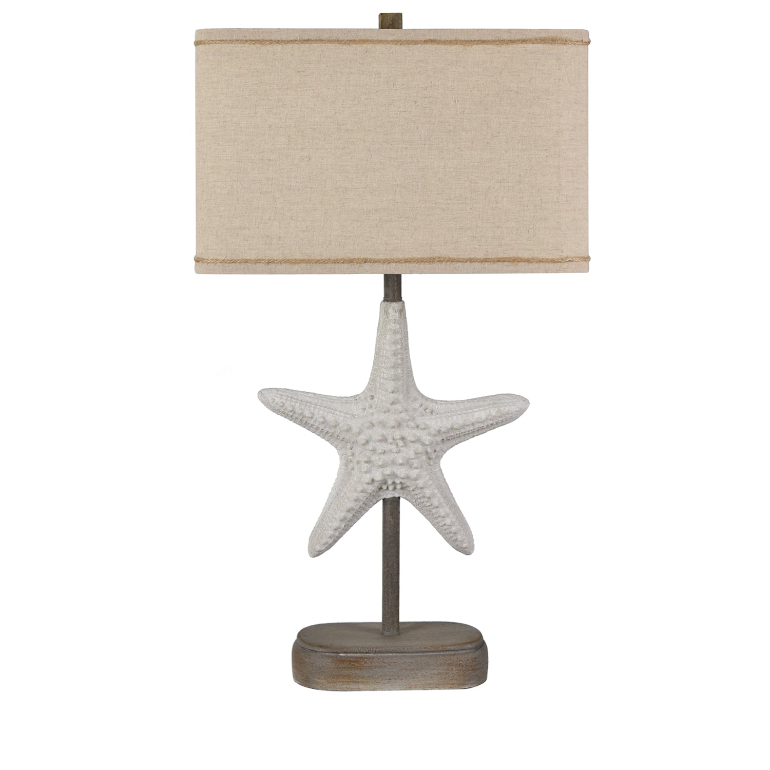 Starfish Table Lamp Set of 2 - Coastal Chic Design with White Starfish