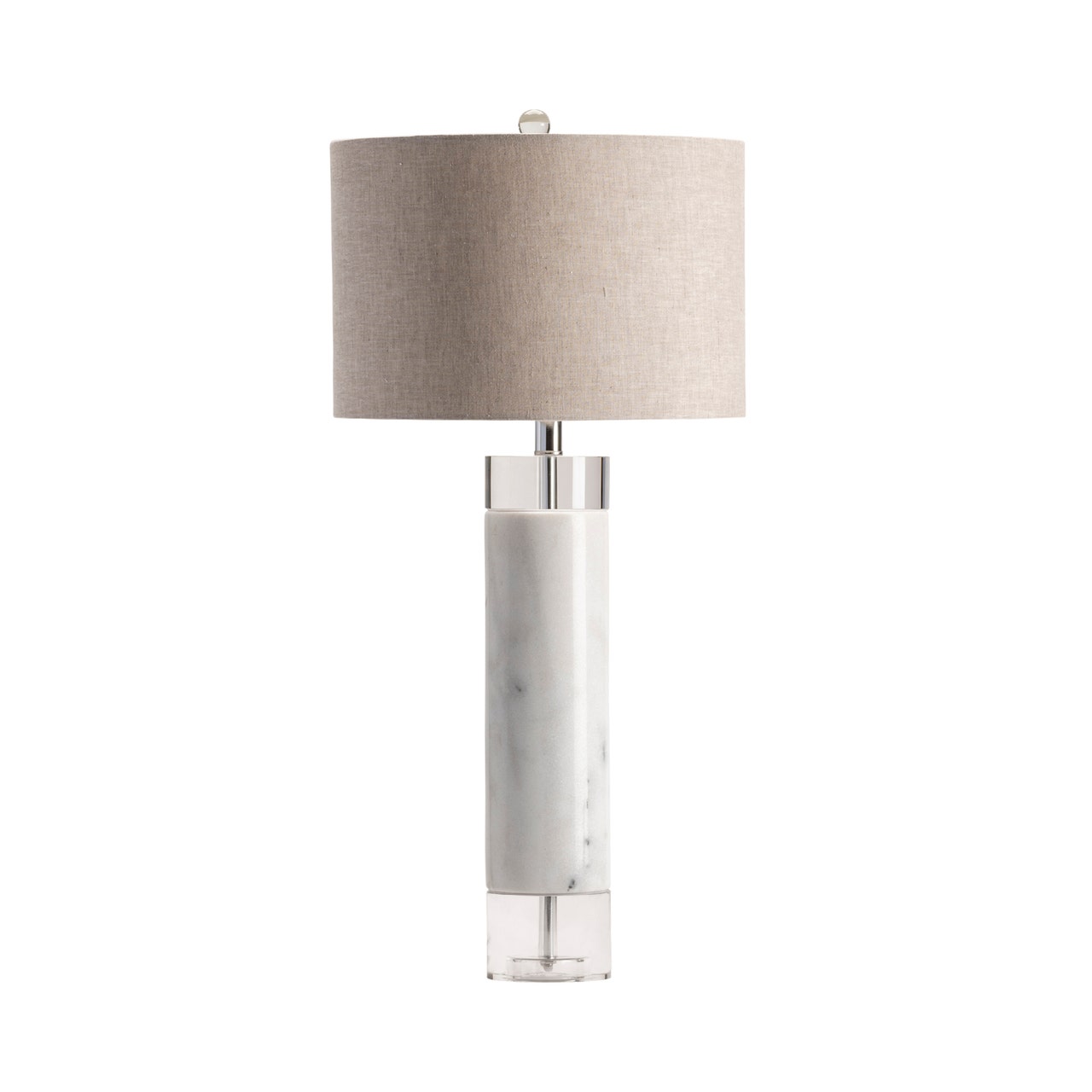 Sheffield Table Lamp - Modern Crystal & Marble Design, 3-Way Switch, P