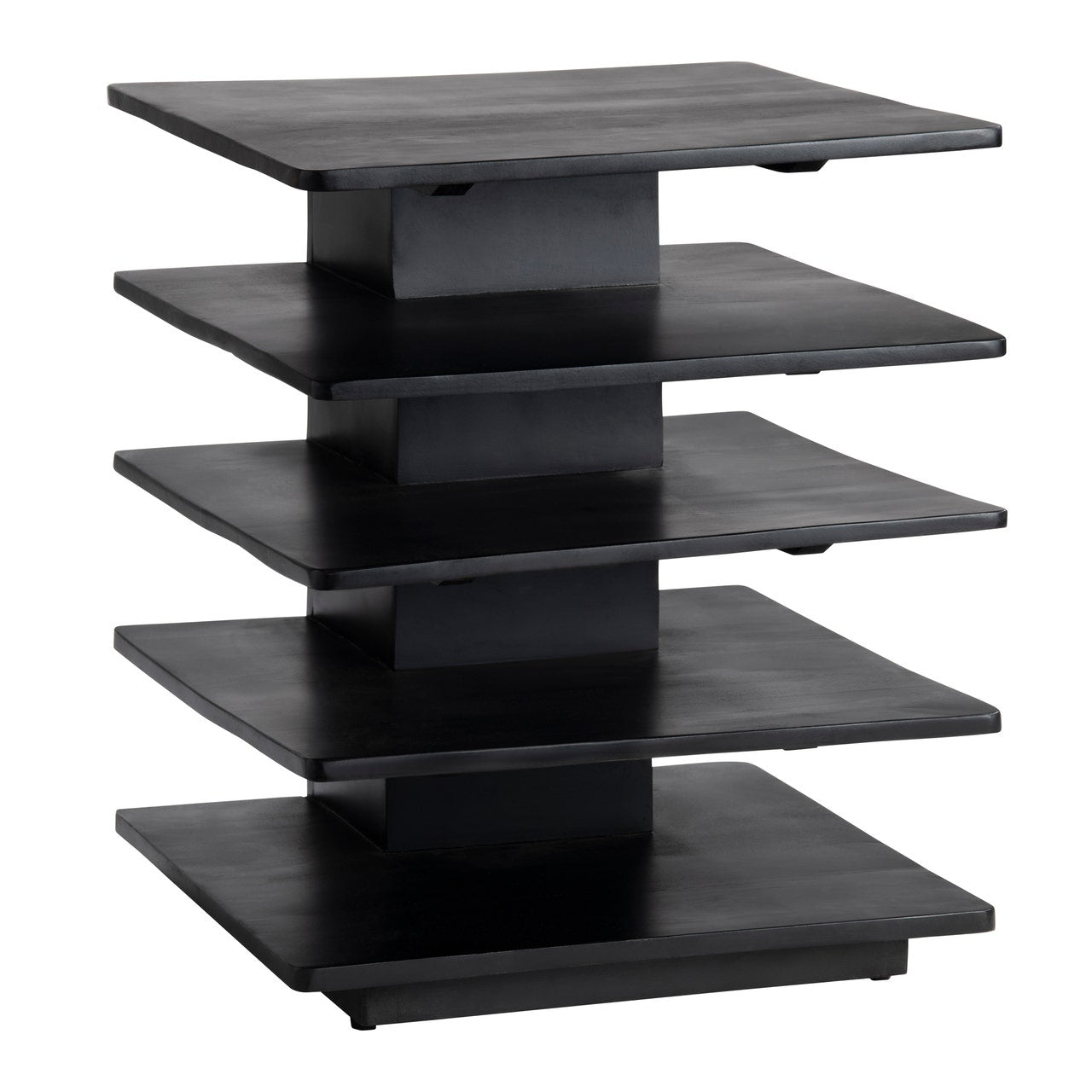 Hopper End Table - Stylish Black Transitional Design with 4 Shelves fo