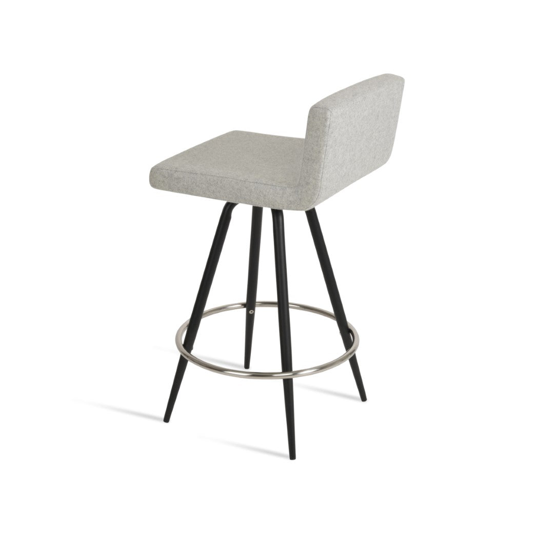 Dallas Max Swivel Barstools & Counterstools - Stylish Wool Fabric, 10-
