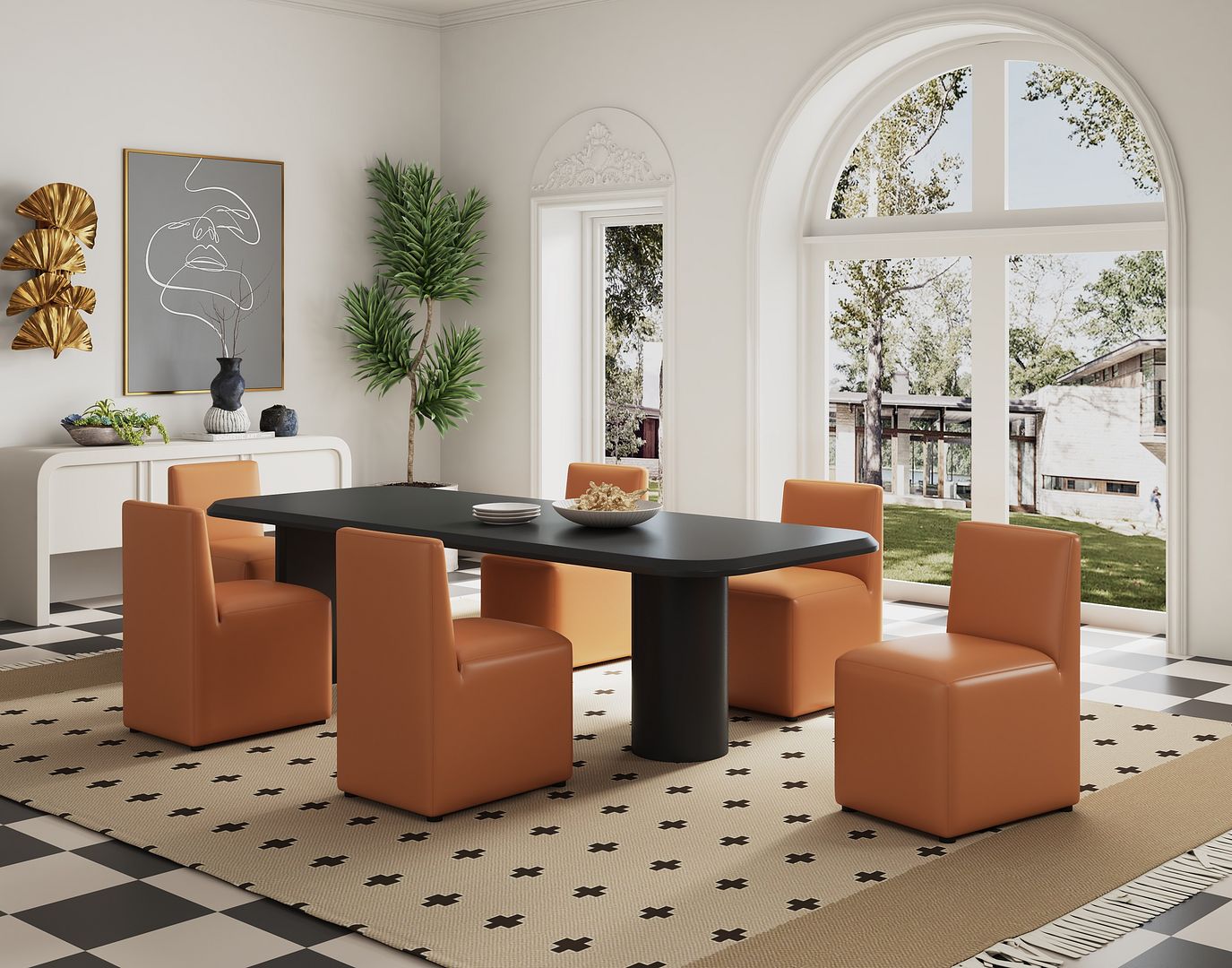 Anna Square Modern Dining Chair - Luxurious Faux Leather, Commercial G