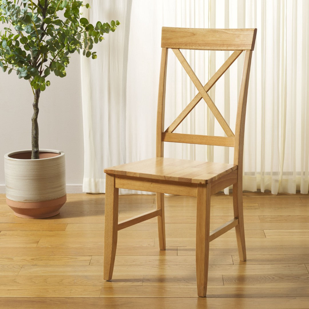 KSENIA X-Back Side Chair in Light Oak - Timeless Design for Elegant Di
