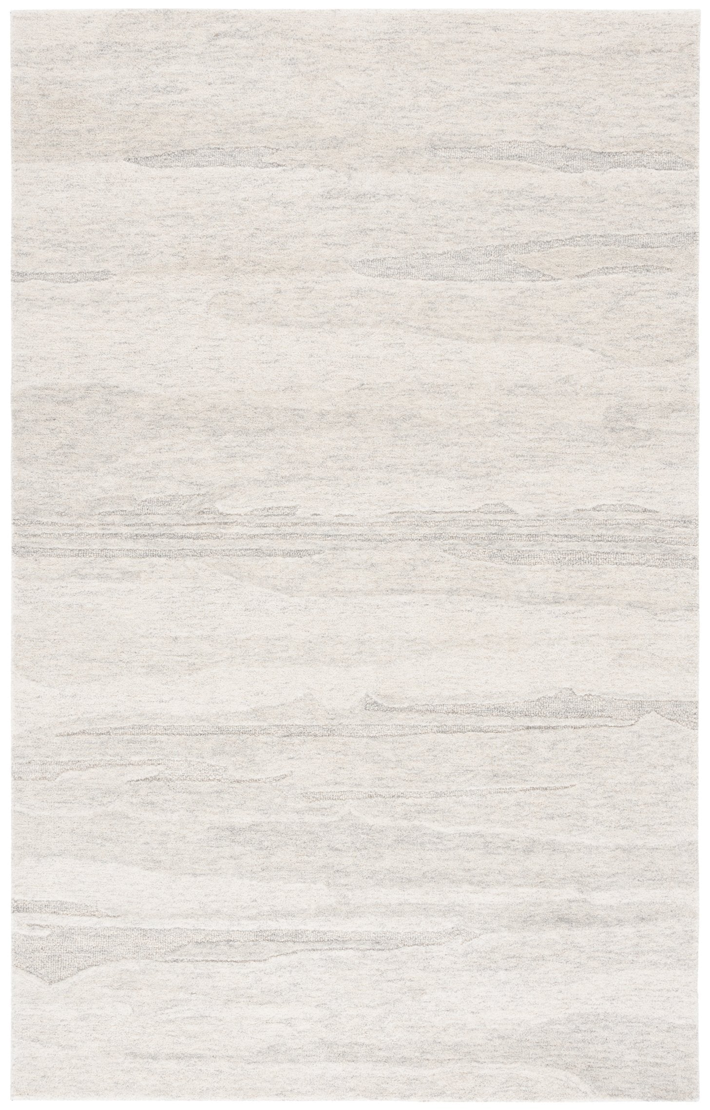 Ebony Hand Tufted Wool Pile Area Rug - Modern Grey And Rust Design For
