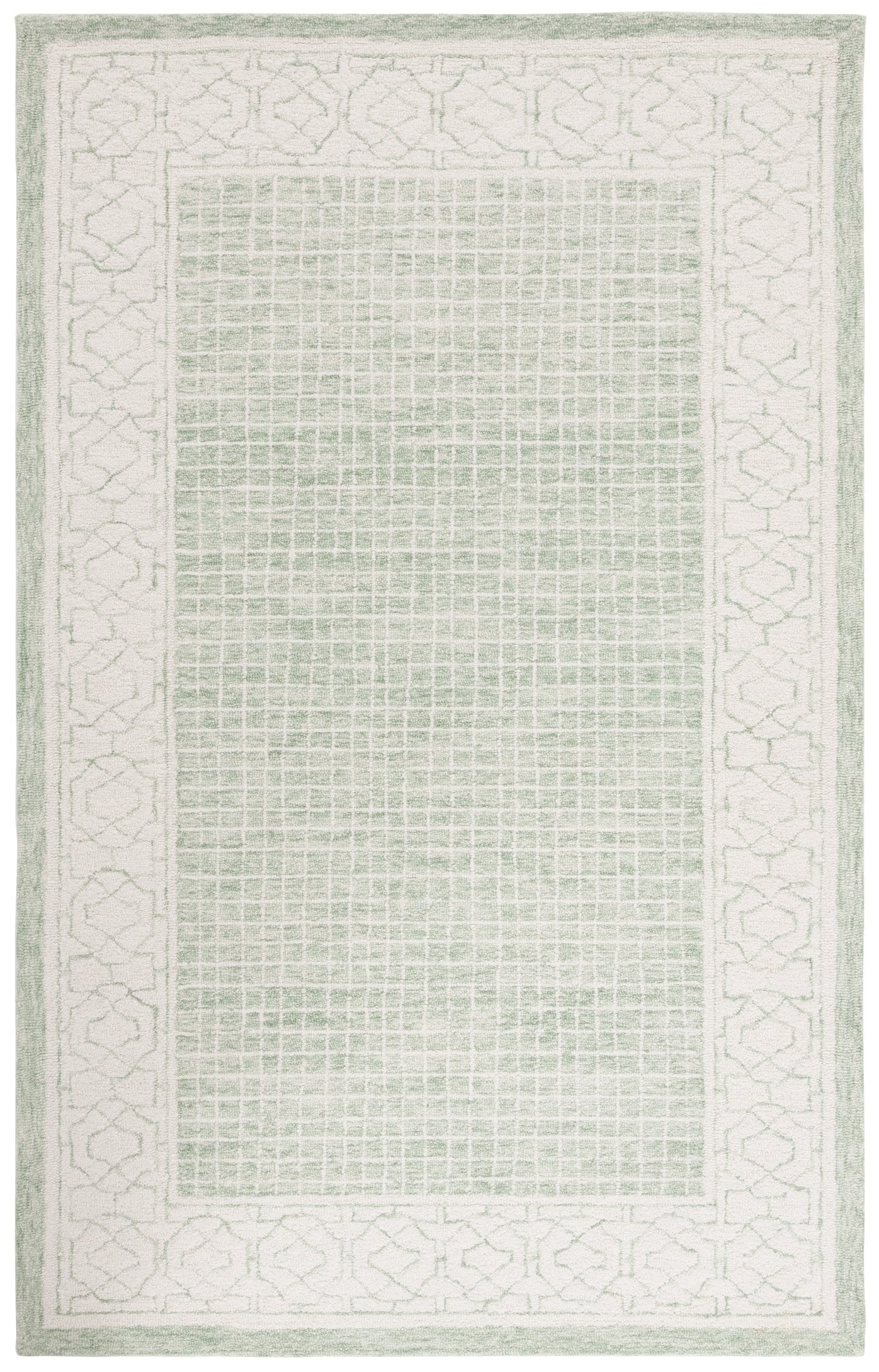 EBONY Hand Tufted Indian Wool Runner Rug - Elegant Lattice Design for